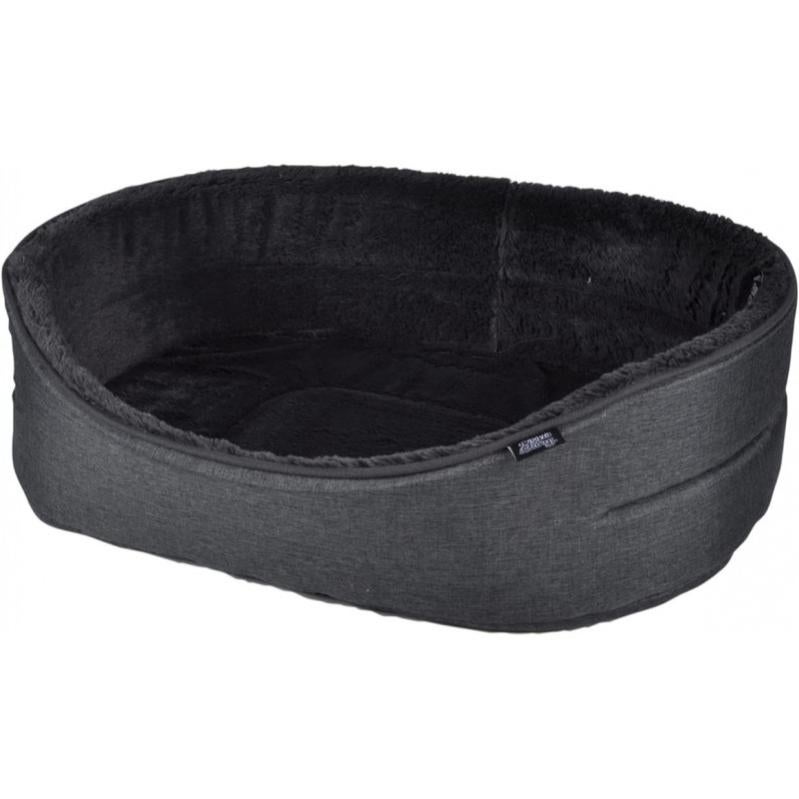 Panier ovale pour animaux avec intérieur aspect peluche - Noir - L 45 x ...