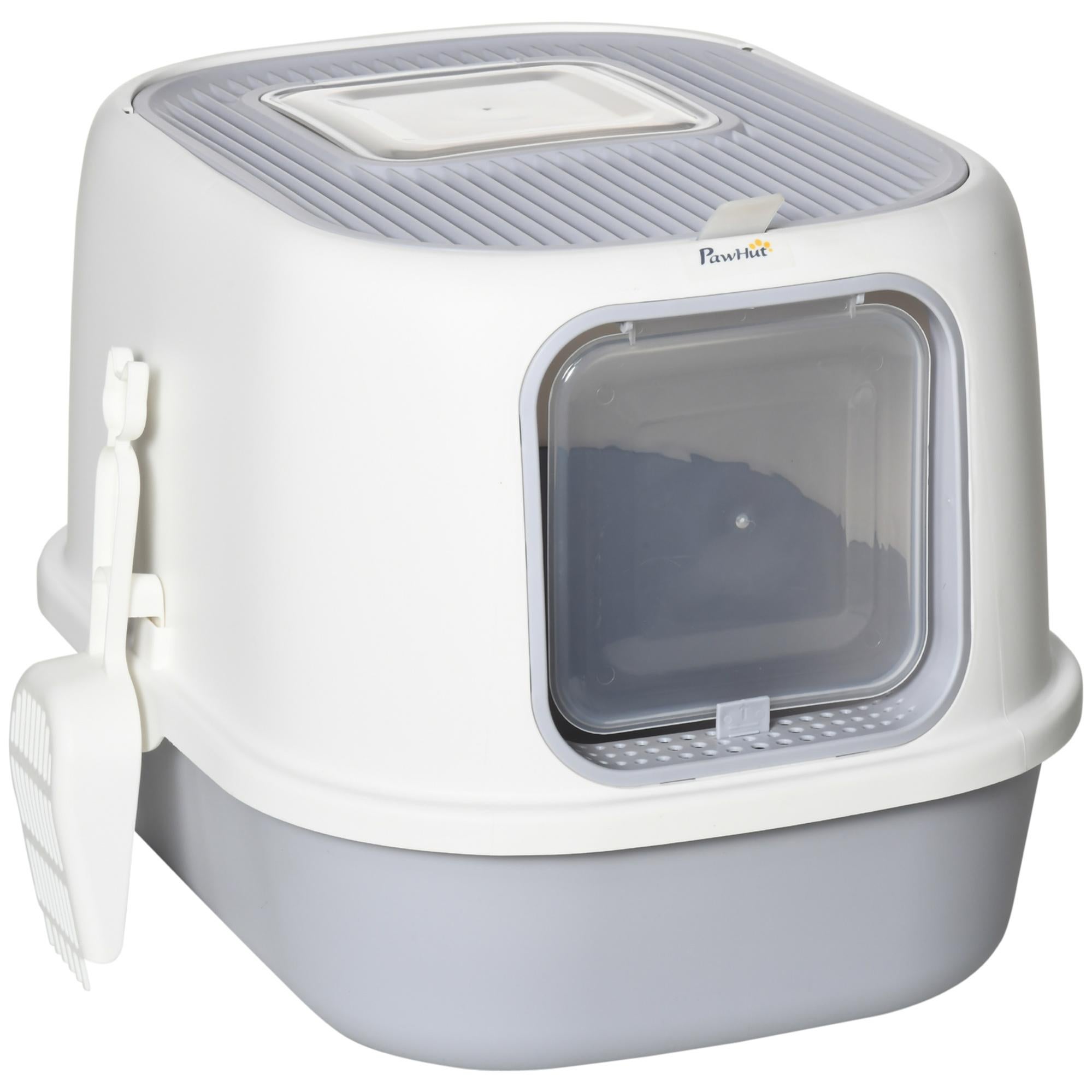 Maison de toilette portable pour chat gris crème | Leroy Merlin