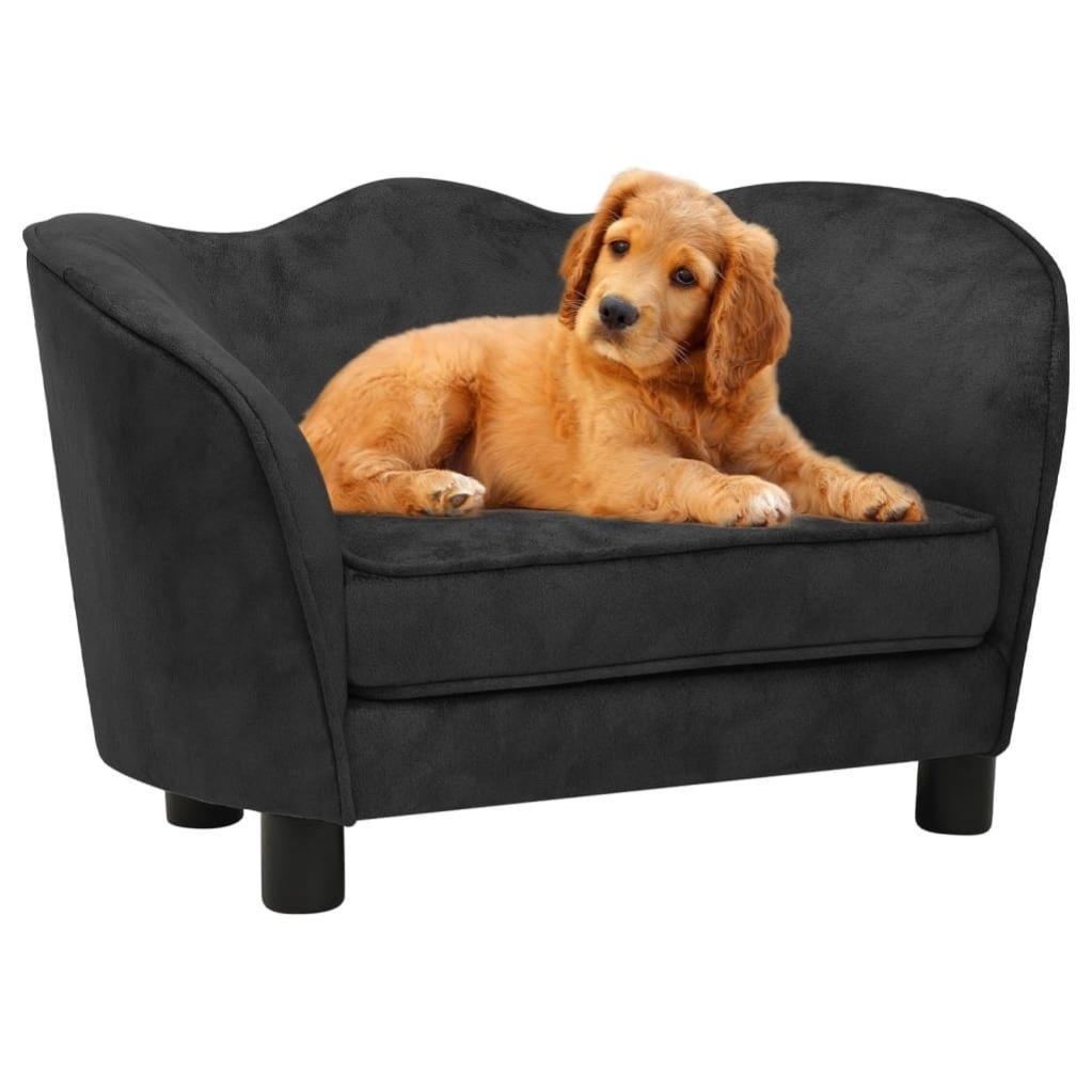 Canapé pour chien Noir 66x43x40 cm Peluche vidaXL | Leroy Merlin