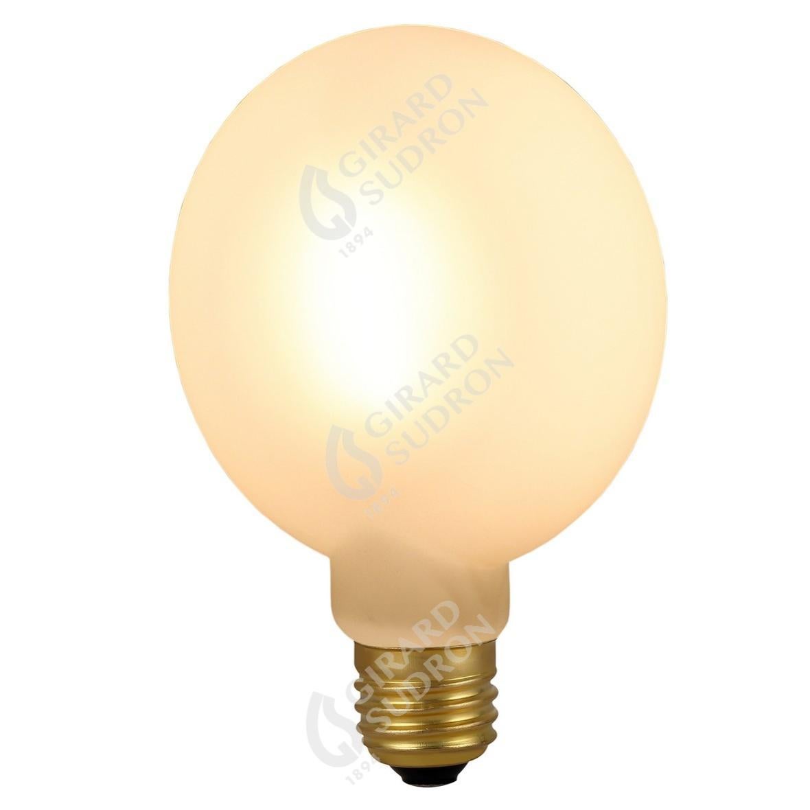 AMPOULE PLATE G105 6W600LM E27 2700K OPALINE. DIM | Leroy Merlin
