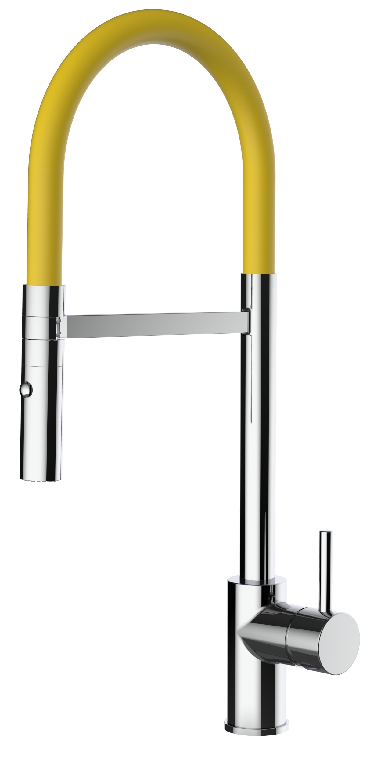 Mitigeur De Cuisine Chromé Robinet Bec Jaune Orientable Et Douchette 2 ...