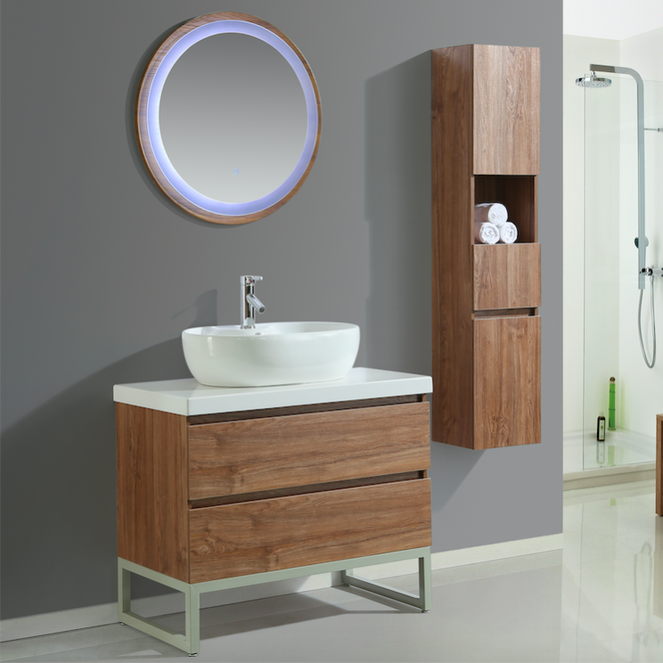 Mobile Arredo Bagno Paris 90 cm Moderno + Colonna Arredo | Leroy Merlin