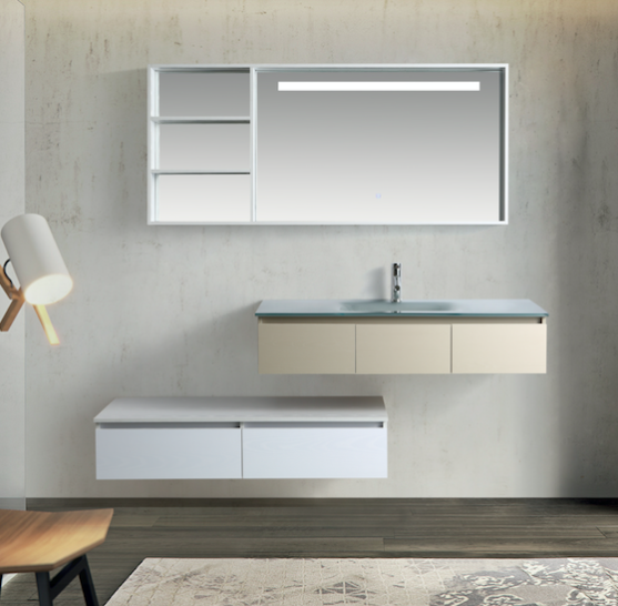 Mobile Arredo Bagno Socrate 120 cm Doppio Bicolore Sospeso Moderno ...