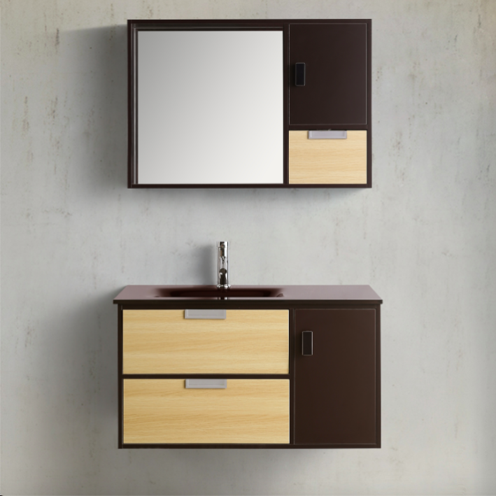 Mobile Arredo Bagno Dante 90 cm Bicolore Sospeso Moderno Contemporaneo ...