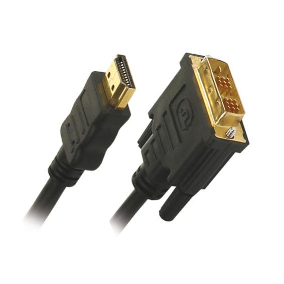 CABLE HDMI/DVI-D MACHO/MACHO NEGRO 1,8M | Leroy Merlin