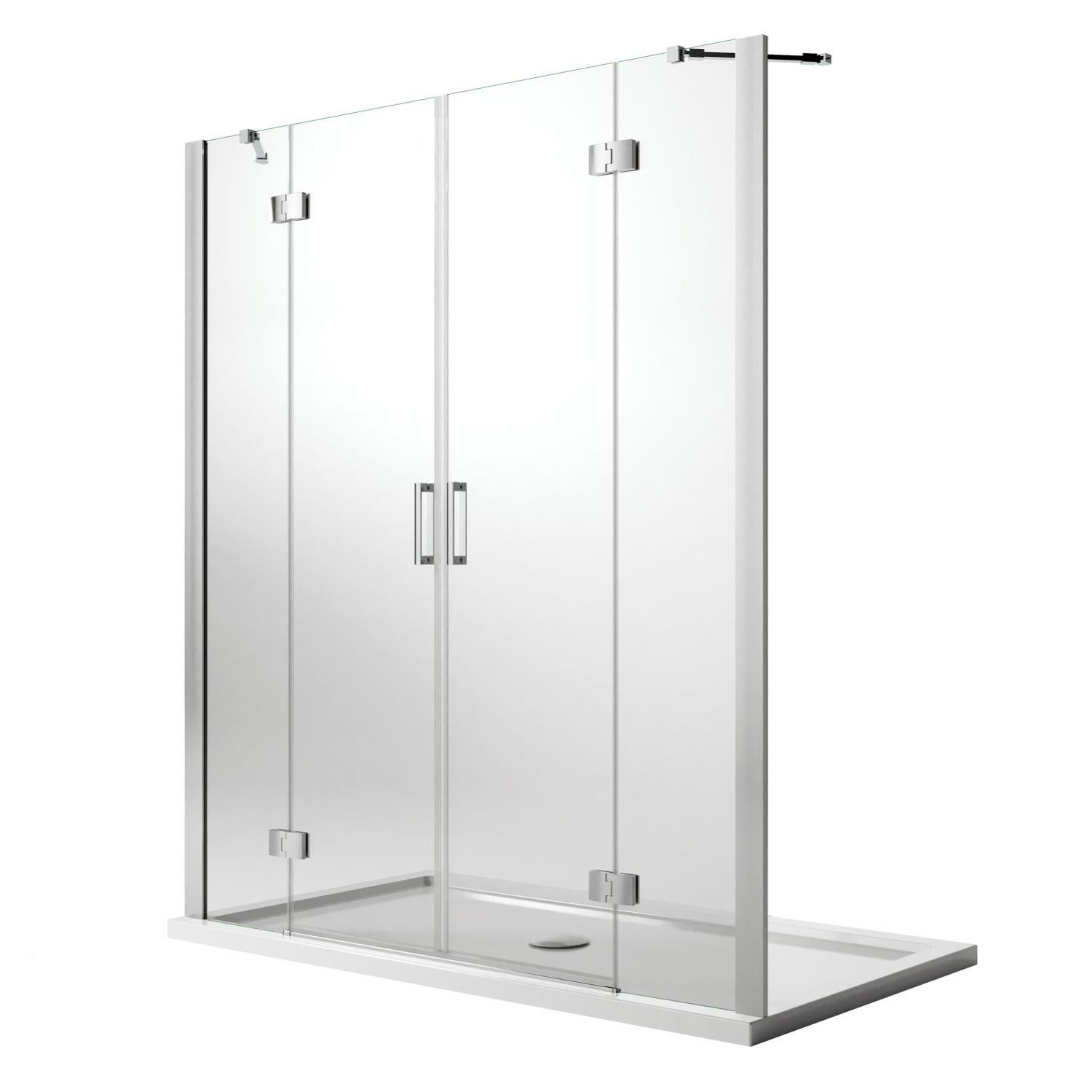 Puerta de ducha 165CM H190 Vidrio Transparente con Easy-Clean mod. Flip ...