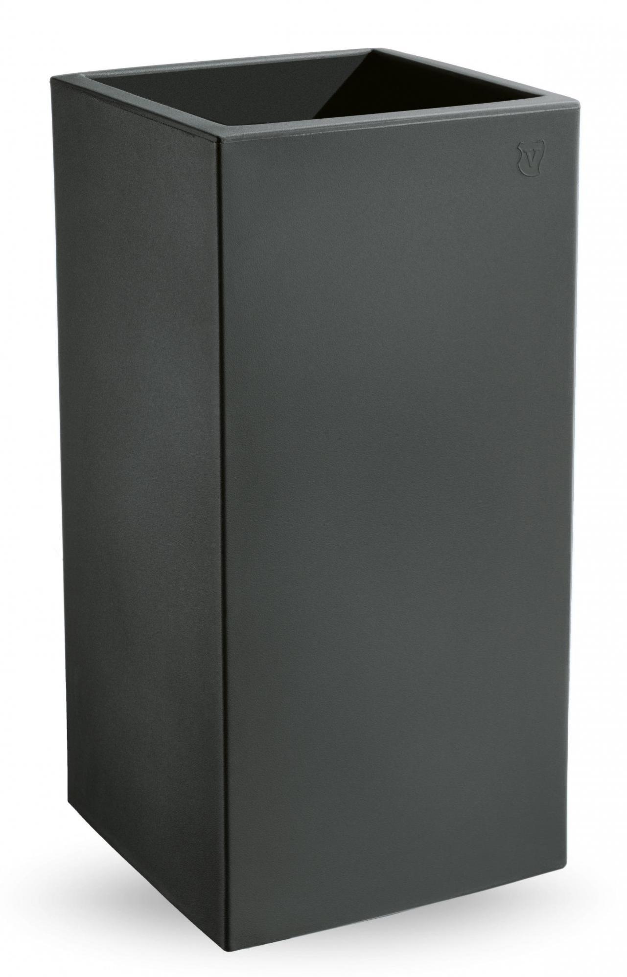 Cache pot quadrato in resina "Cosmos" h. 85 cm. Antracite | Leroy Merlin