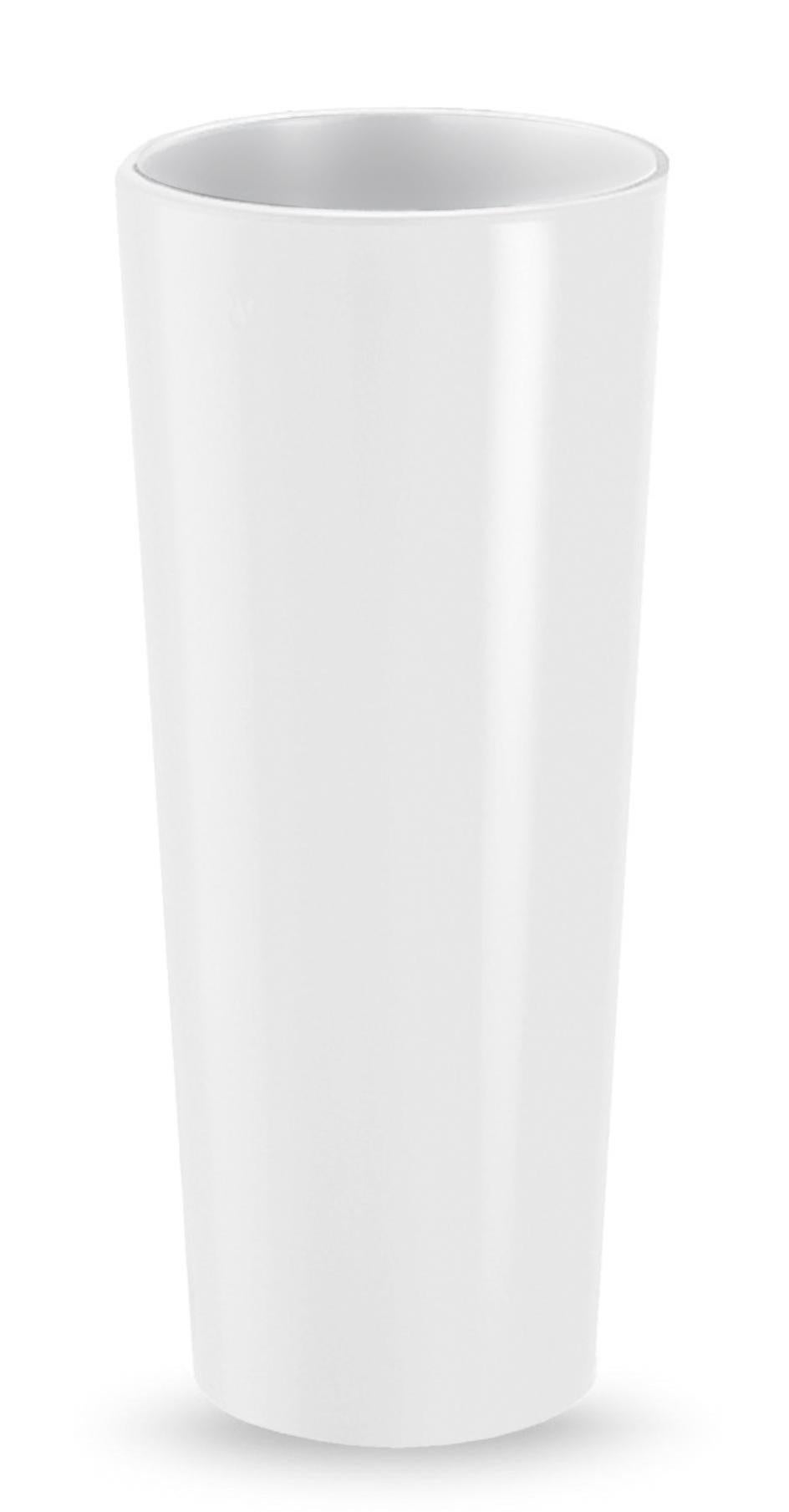 Cache pot rotondo in resina "Genesis Lucido" h. 60 cm. Bianco | Leroy ...