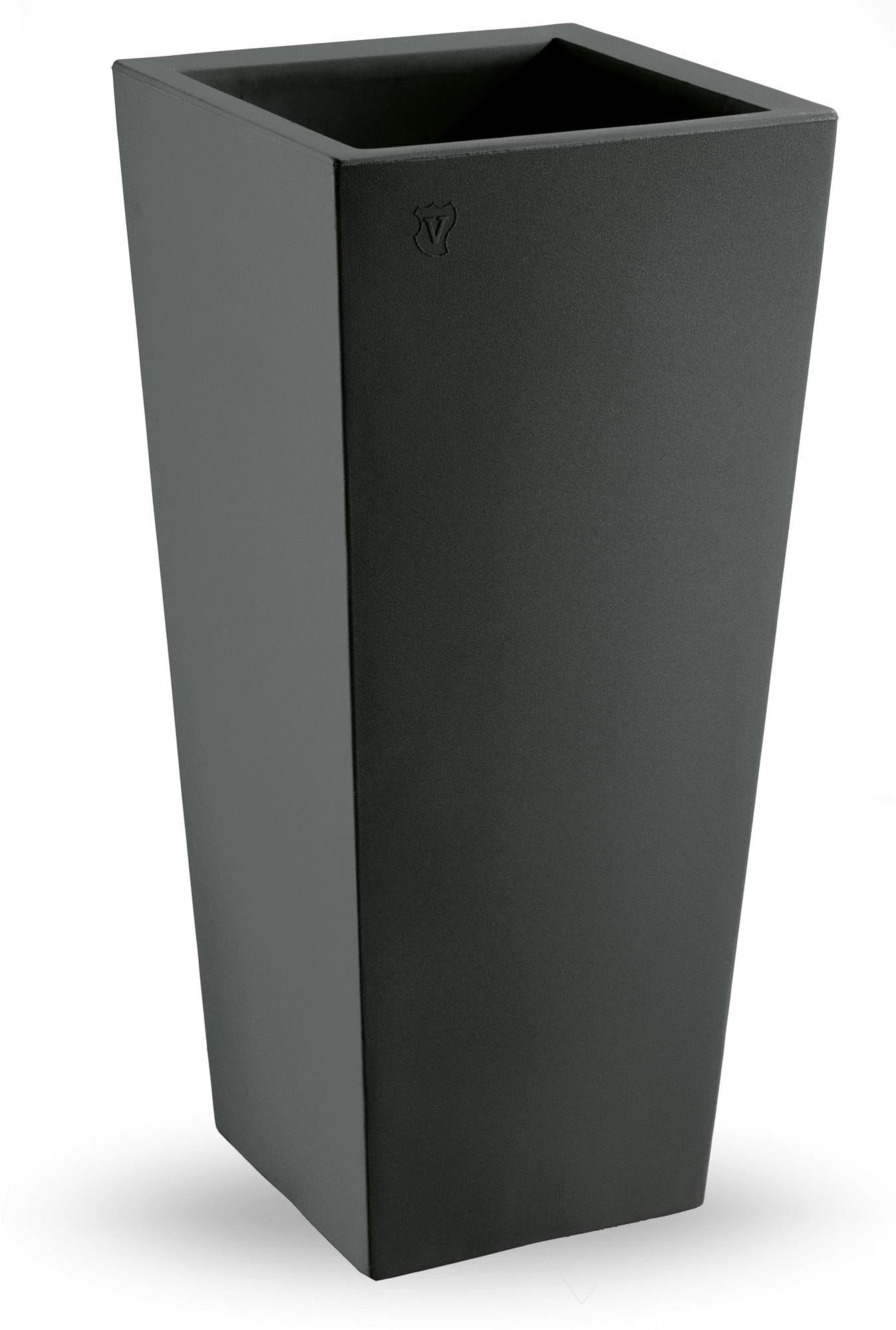 Cache pot quadrato in resina "Genesis" h. 85 cm. Antracite | Leroy Merlin