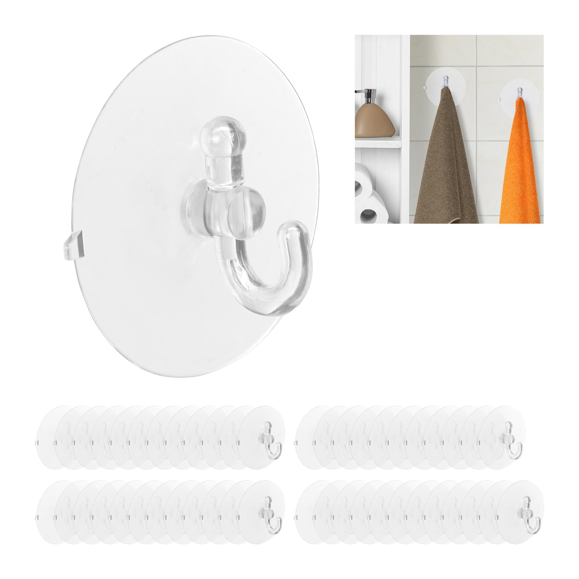 48x Ganci a Ventosa Forte, Set di Appendi Accappatoio, Carico max 2,5 ...