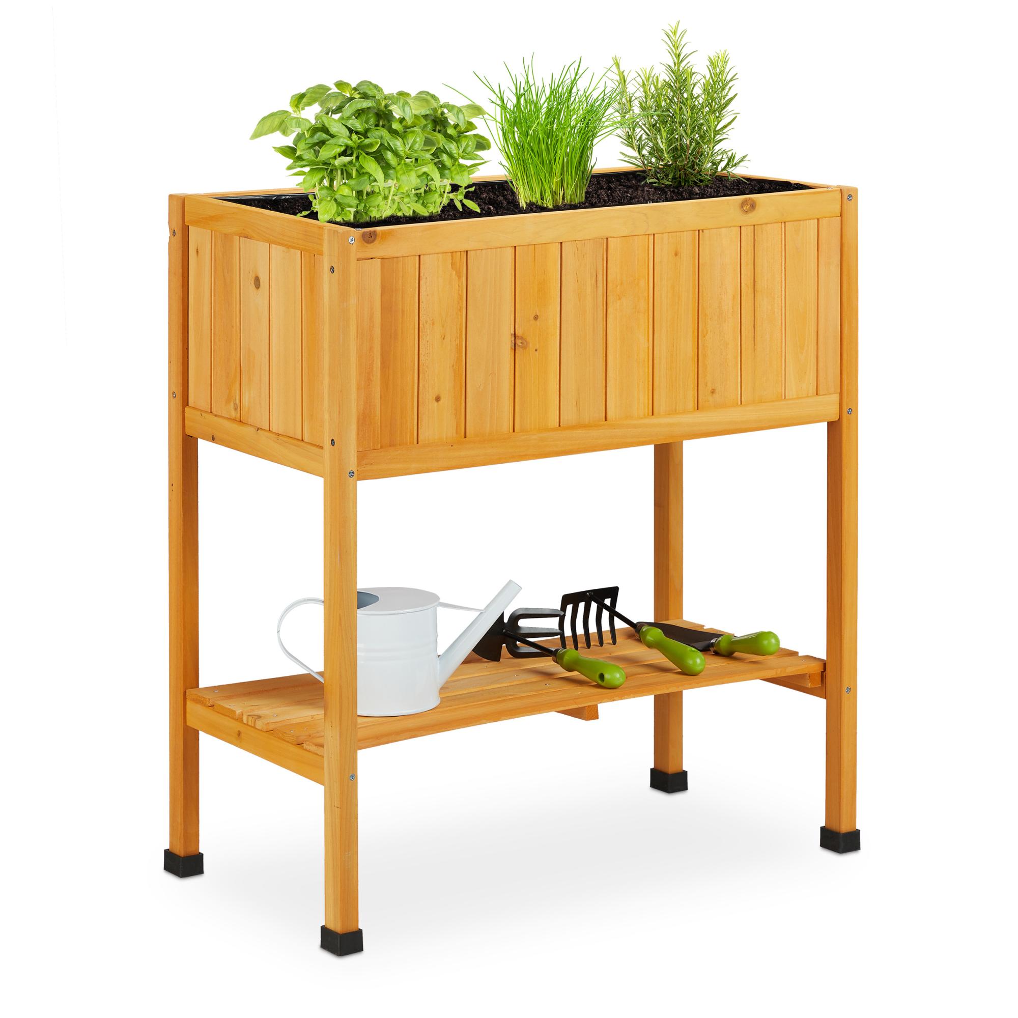 Relaxdays Aiuola Rialzata in Legno, Fioriera per Balcone e Terrazza, 80 ...