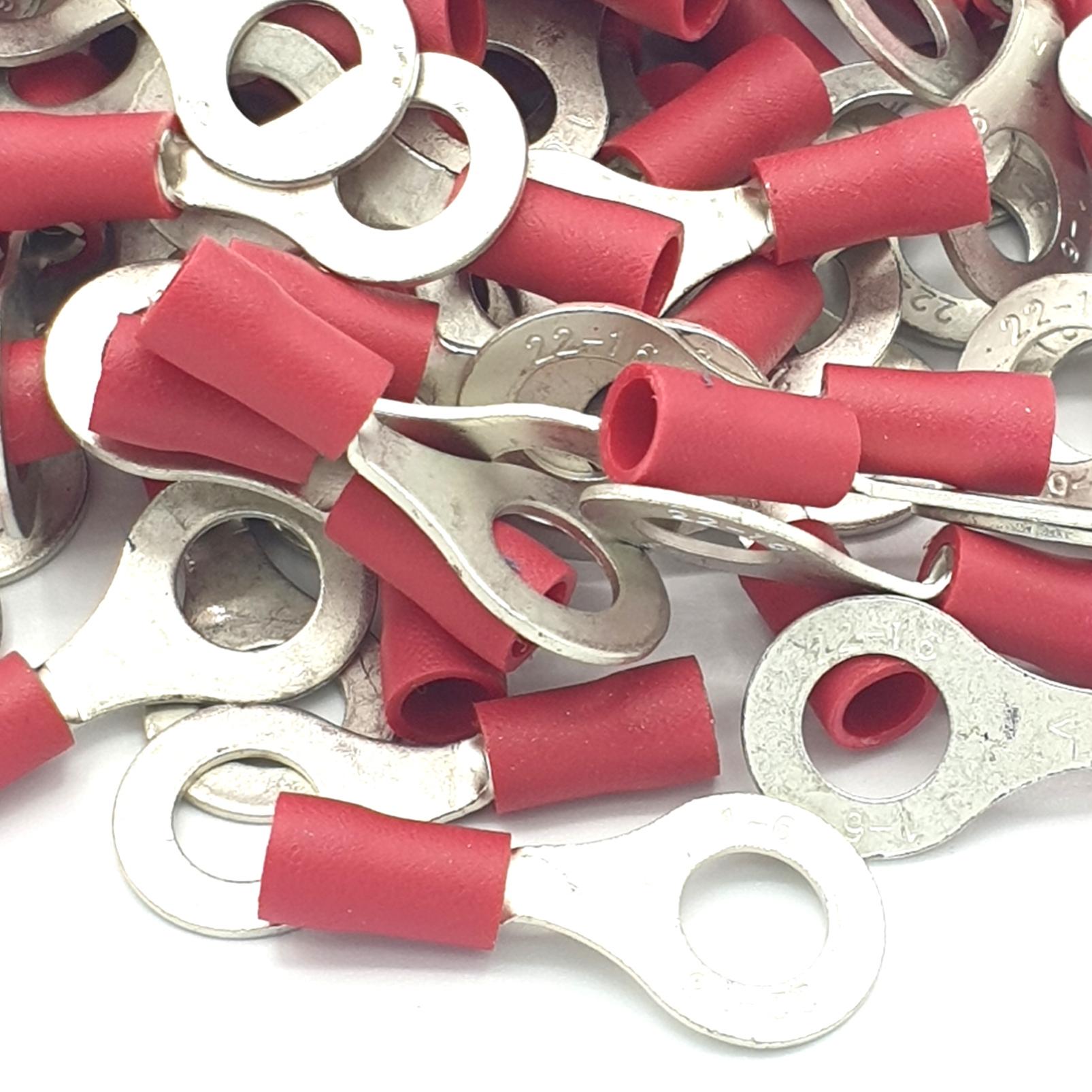 100pcs Cosses Anneau À Sertir Rouges Isolées Taille De Goujon 6,4 mm | Leroy Merlin