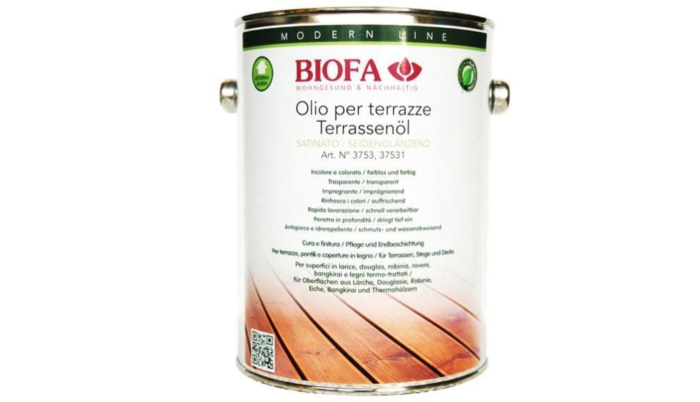 BIOFA 3753 INCOLORE 2,5 l Olio naturale per terrazze in legno | Leroy Merlin