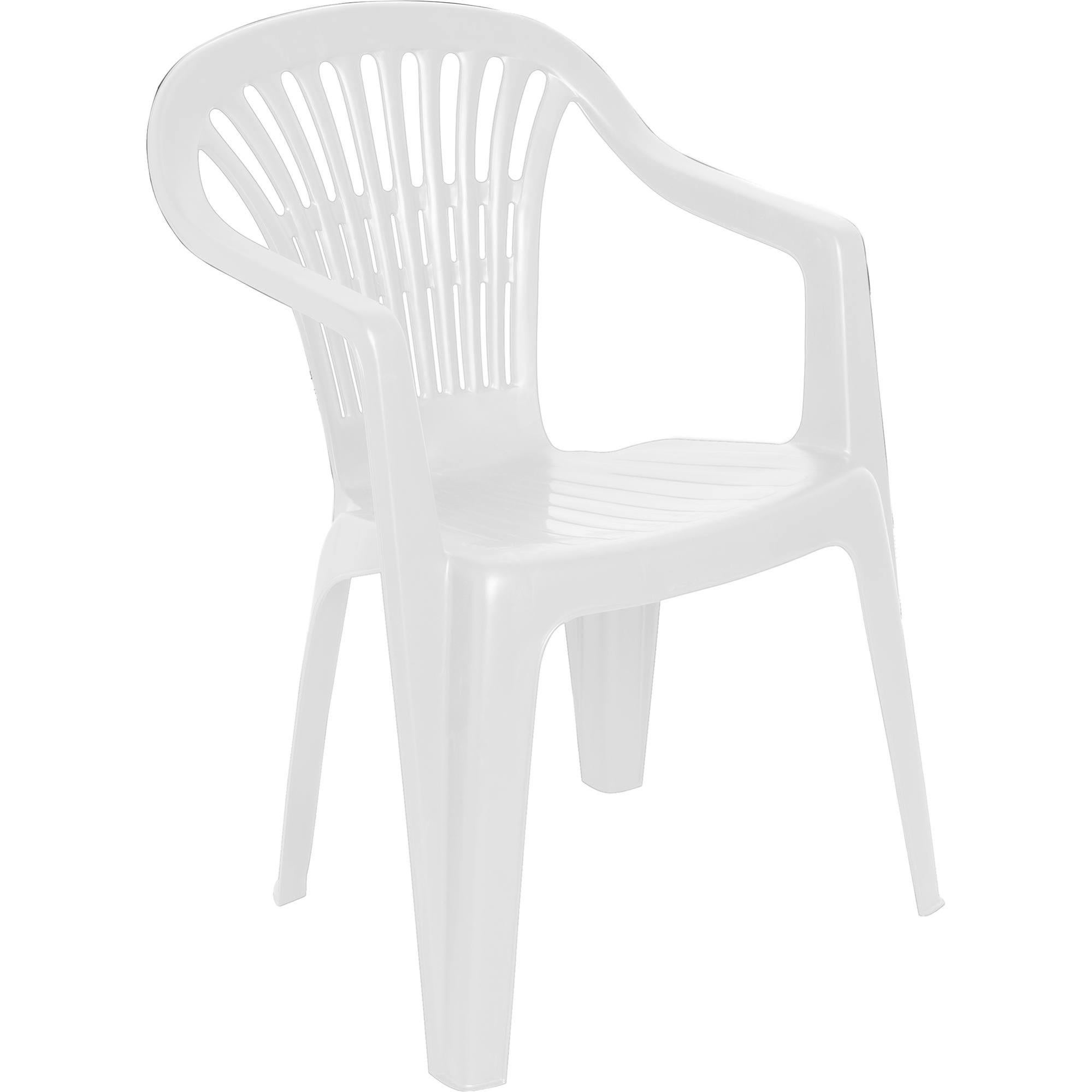 Sedia monoblocco impilabile da esterno, schienale basso, 54 x 53 x 80 ...