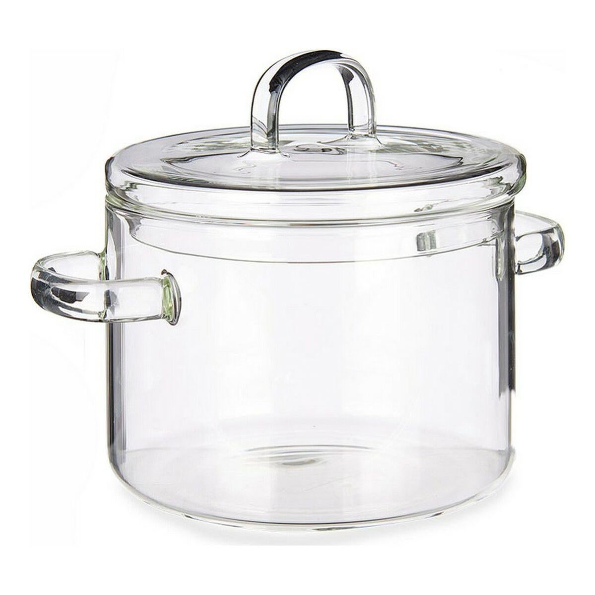 Pentola con Coperchio Trasparente Vetro Borosilicato (13,5 x 13,8 x 19 ...