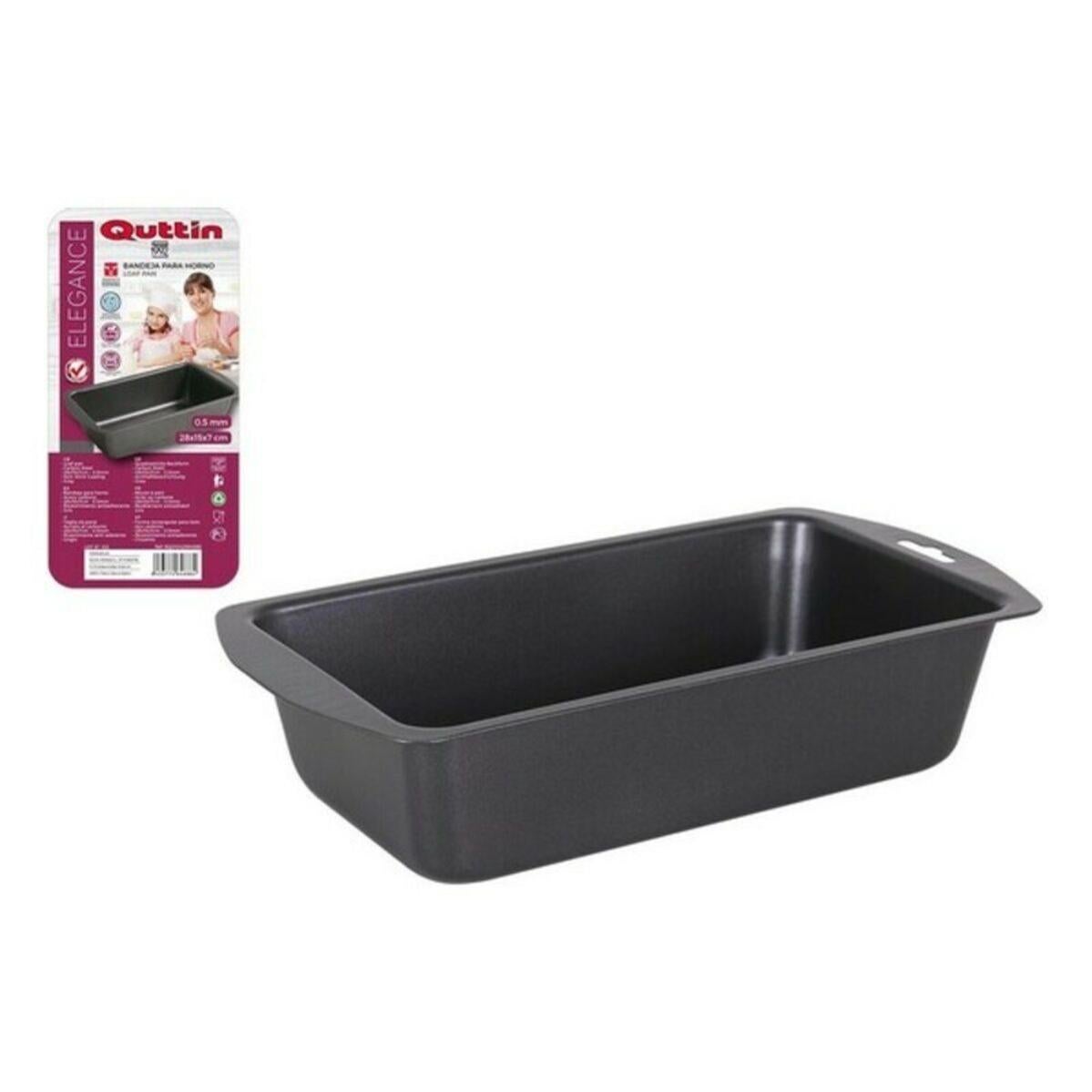 Bandeja para Horno Quttin Gris Acero al carbono (28 x 15 cm) (0,5 mm ...