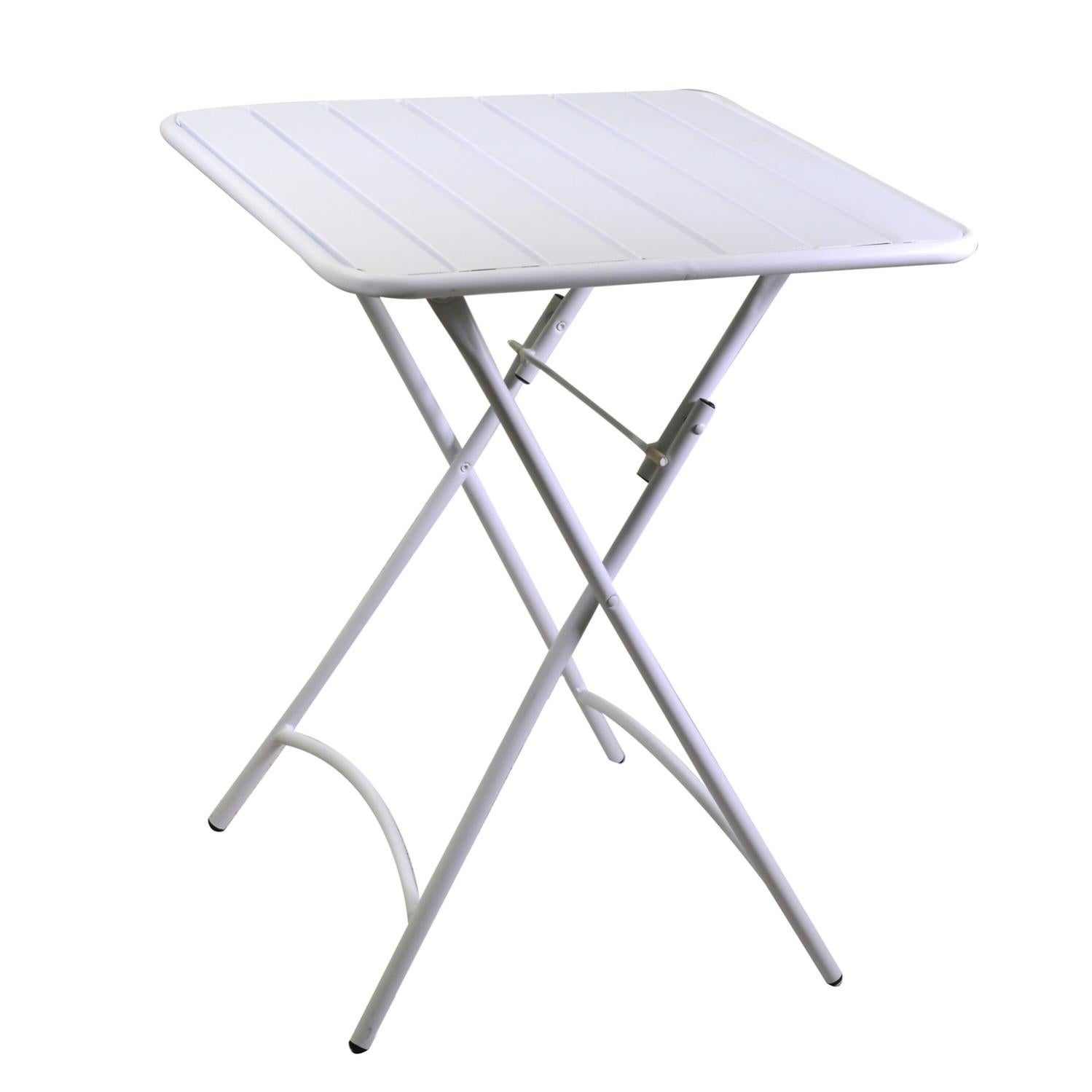 Table pliante Blanc 80x80 cm h 72 cm en Métal mod. Rovigo | Leroy Merlin