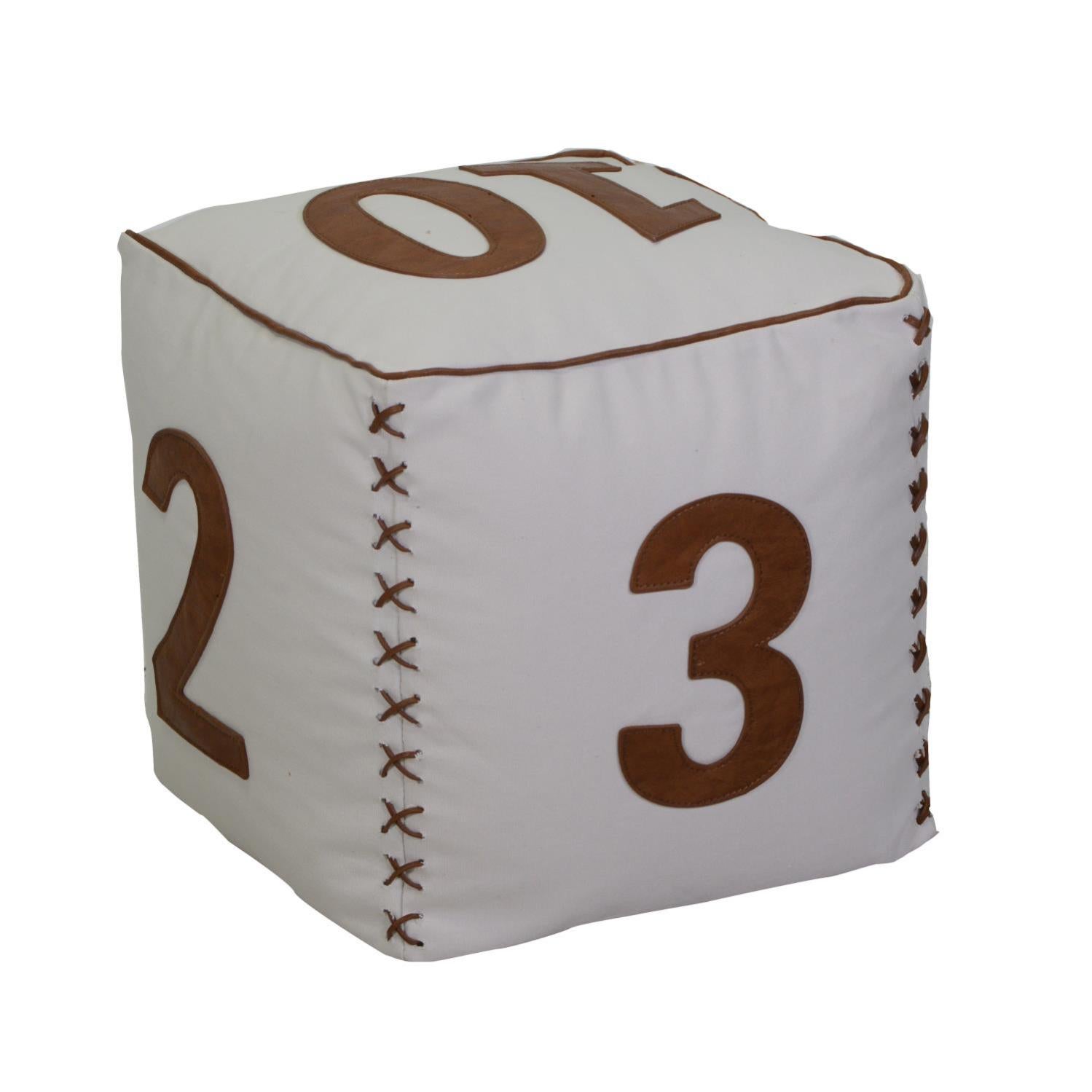 Puff numeri bianco nl-0530c cm. 42 x 42 x 42 | Leroy Merlin