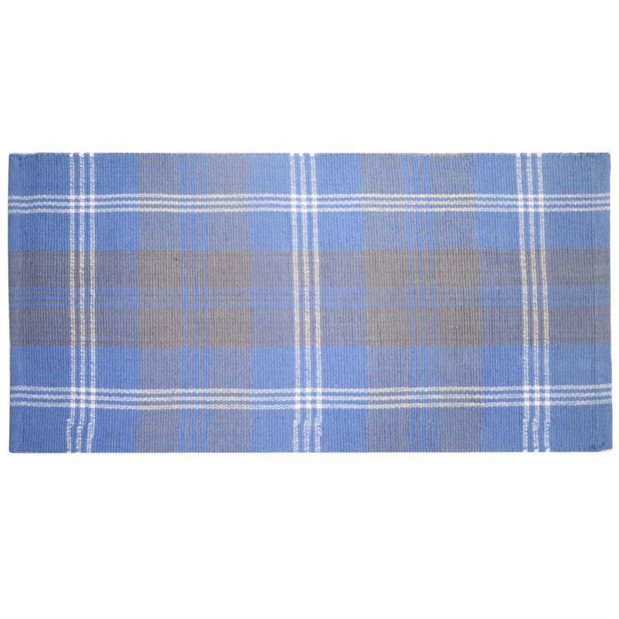 Tappeto bagno scozzese azzurro 100% cotone cm50x90 | Leroy Merlin