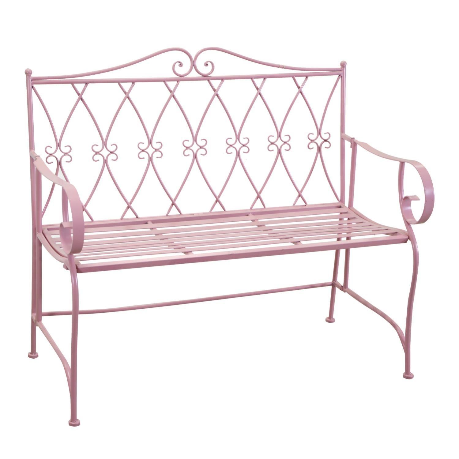Panchina metallo Ragusa rosa cm 106x55,5x94 | Leroy Merlin