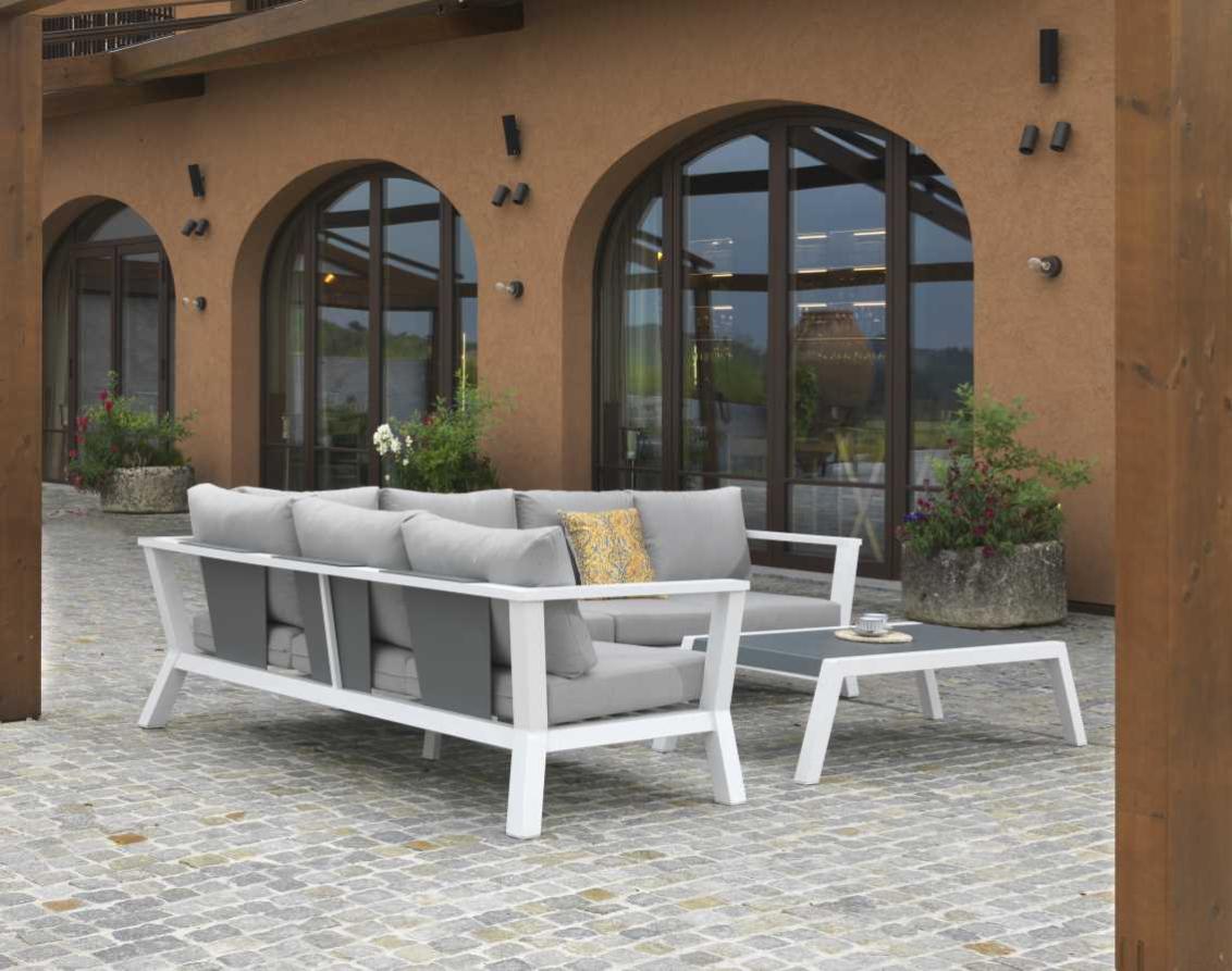 Salotto alluminio Riverton angolare bianco | Leroy Merlin