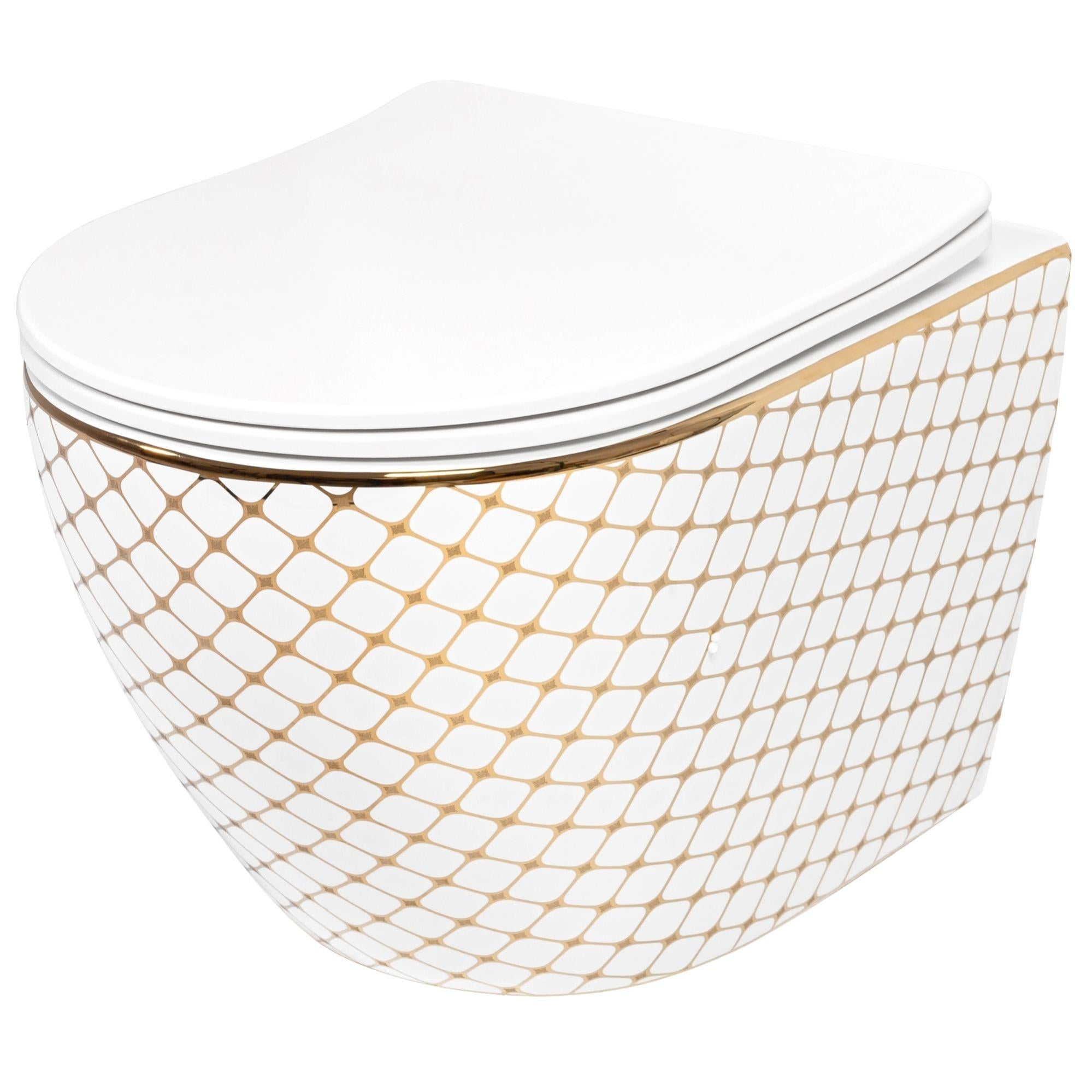 TAZA DE INODORO WC REA CARLOS FLAT DIAMOND GOLD | Leroy Merlin