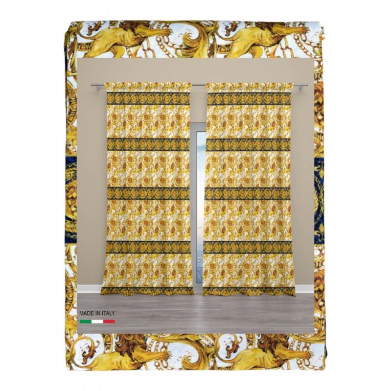 TENDA lusso VERSUS teste di leone cm.160X300 confezionata MADE in ITALY ...