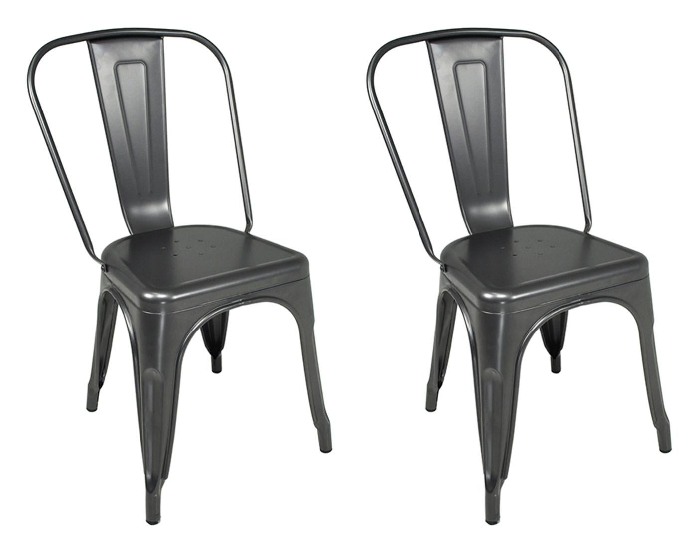 Sedia industriale in metallo grigio, sedia impilabile mod. Maggie (2 pz) | Leroy Merlin