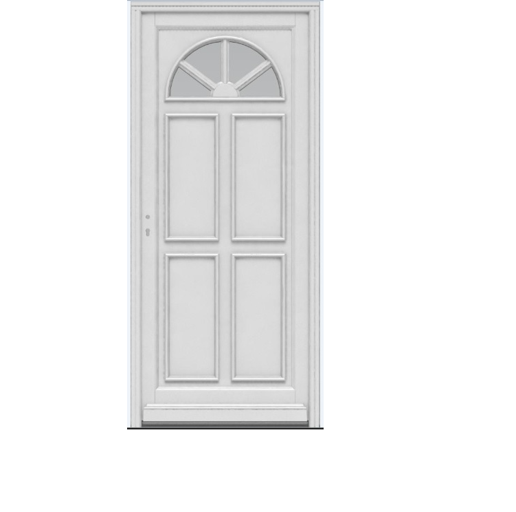 Porte D'entrée Bois Vitrée, Vil Prepeint Blanc, H,215xl,90 P, Droit ...