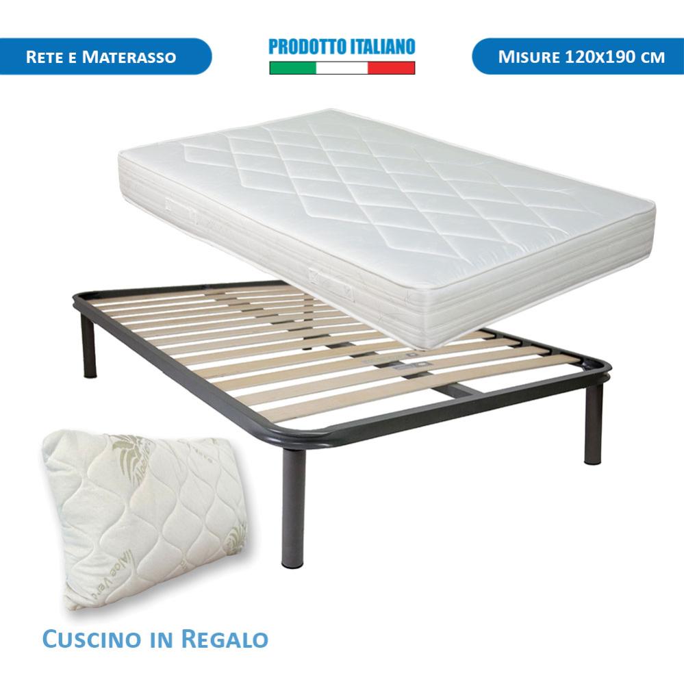 Kit materasso e rete Norvegia letto piazza e mezza 120x190, doghe in ...