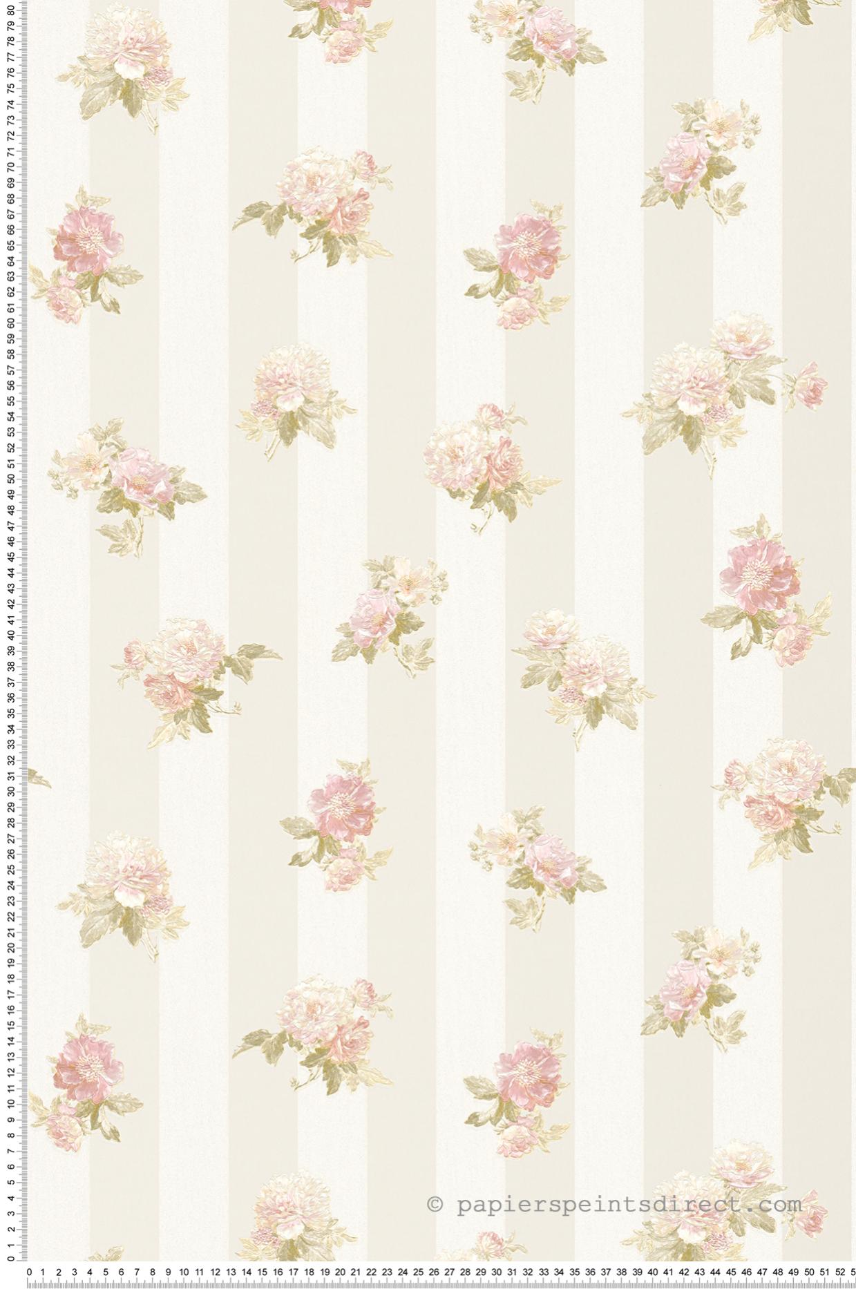 Fotomurale con fiori piccoli su sfondo a righe stile vintage Poster ...