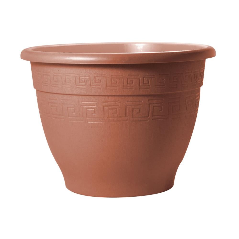 Vaso per Piante Fiori Rotondo in Plastica 62/55 cm Terracotta ...