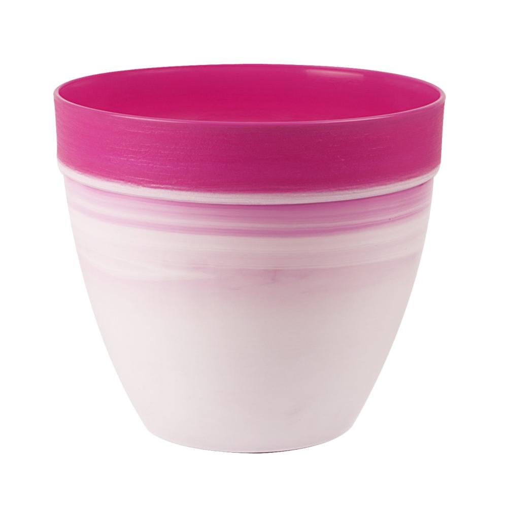 Vaso per Fiori Piante Colorato Sfumature Fucsia 25 cm Plastica Touch ...