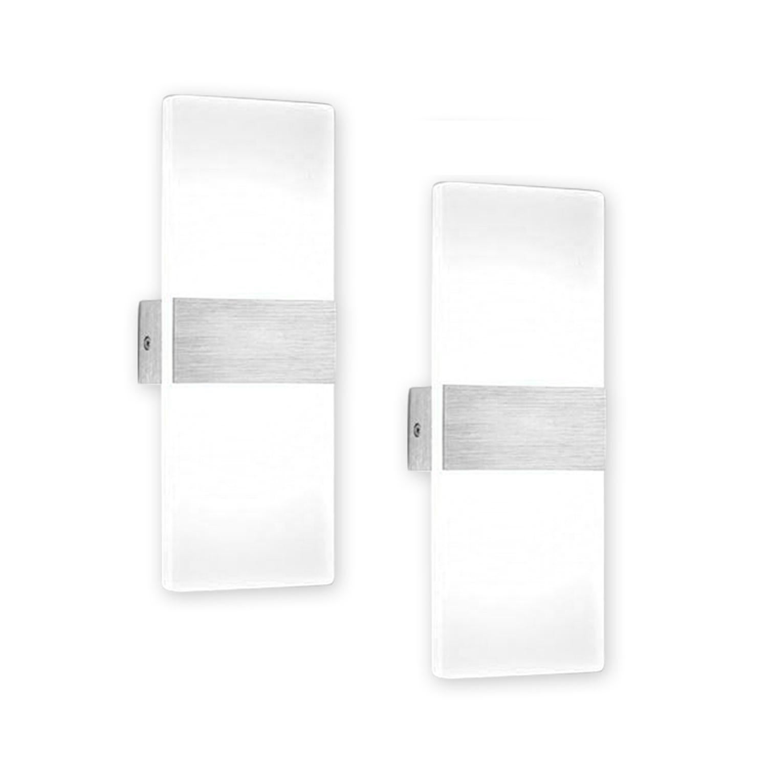 Lámpara de pared LED interior de 2x 12W Moderna de pared acrílica para ...