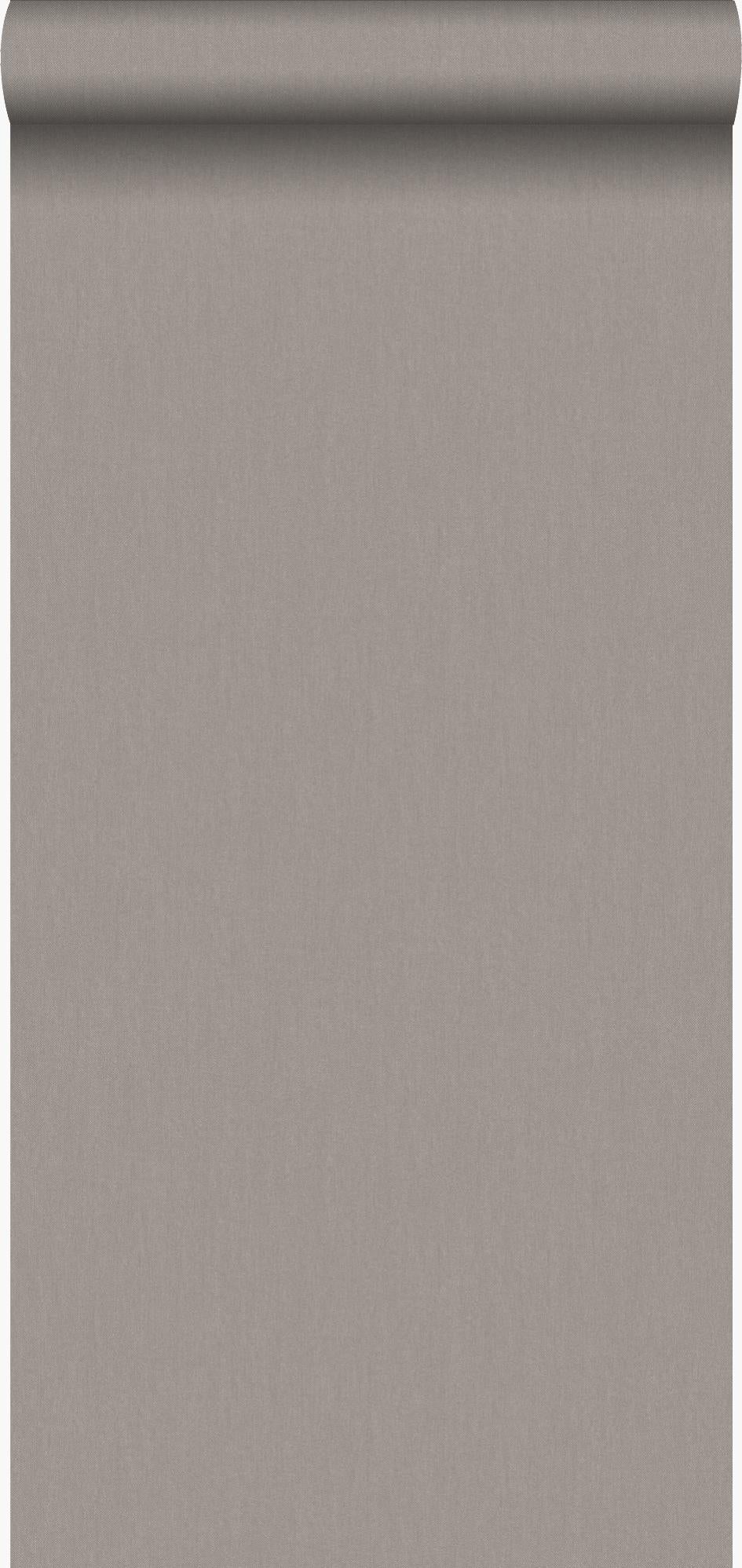 Carta da parati lino grigio talpa - 53 cm x 10,05 m - Origin ...