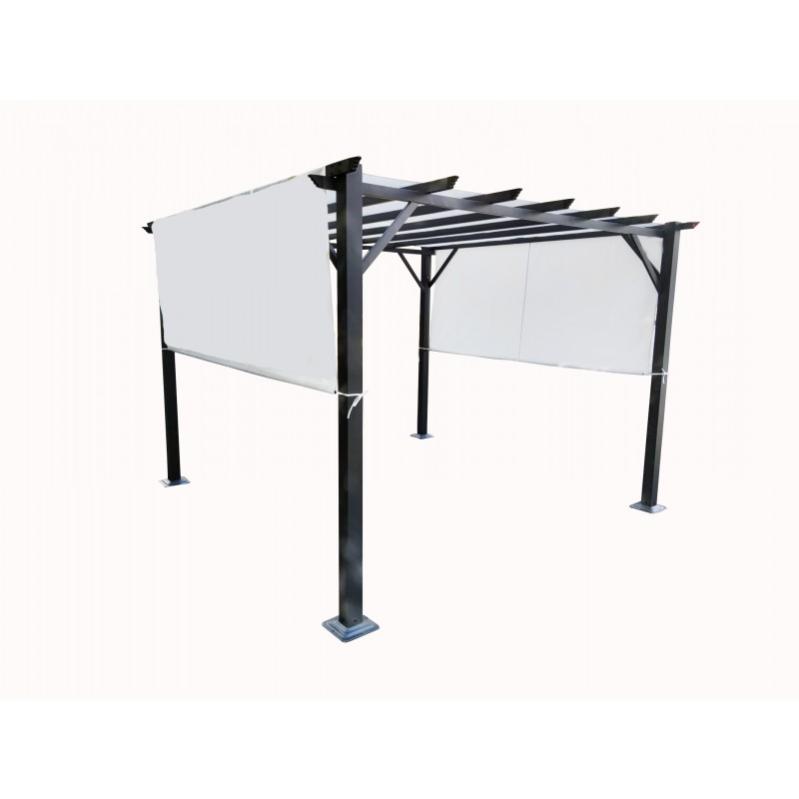 GAZEBO PERGOLA CUBO IN METALLO 3X3 COLORE ANTRACITE MICHELE SOGARI ...