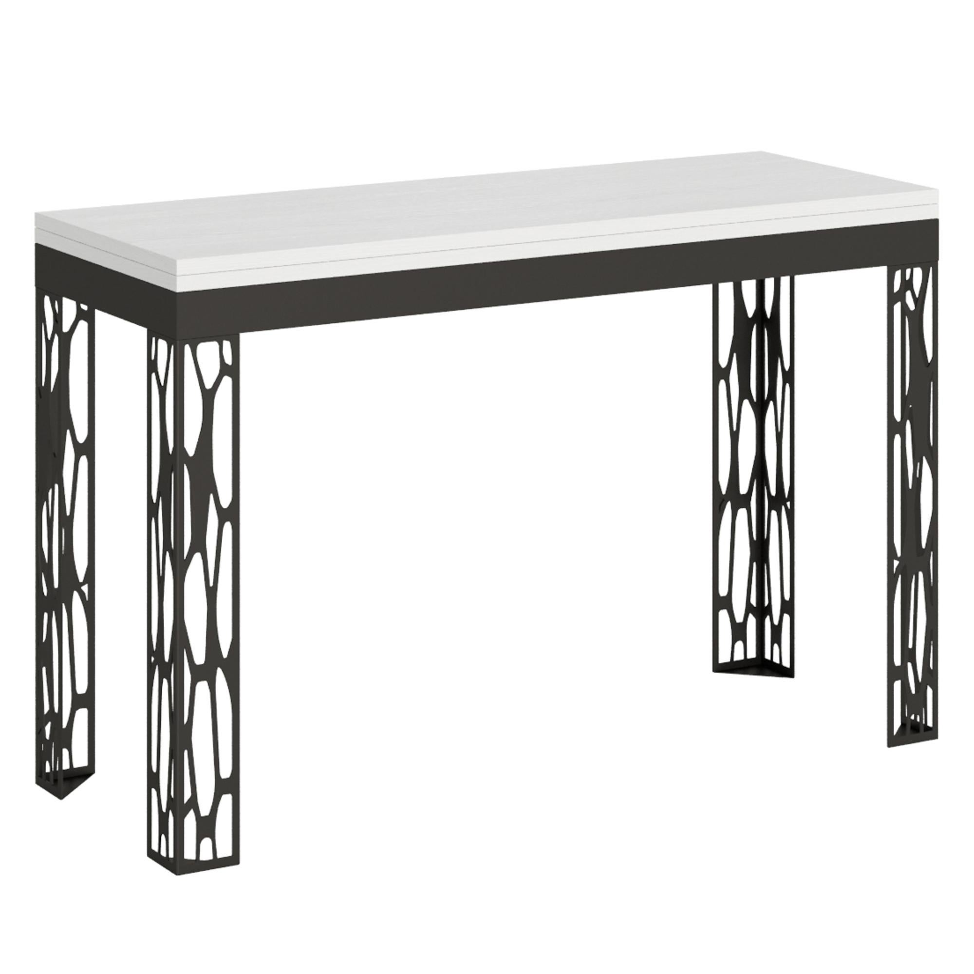 Tavolo apribile 120x45/90 cm Ghibli Double Bianco Frassino telaio ...