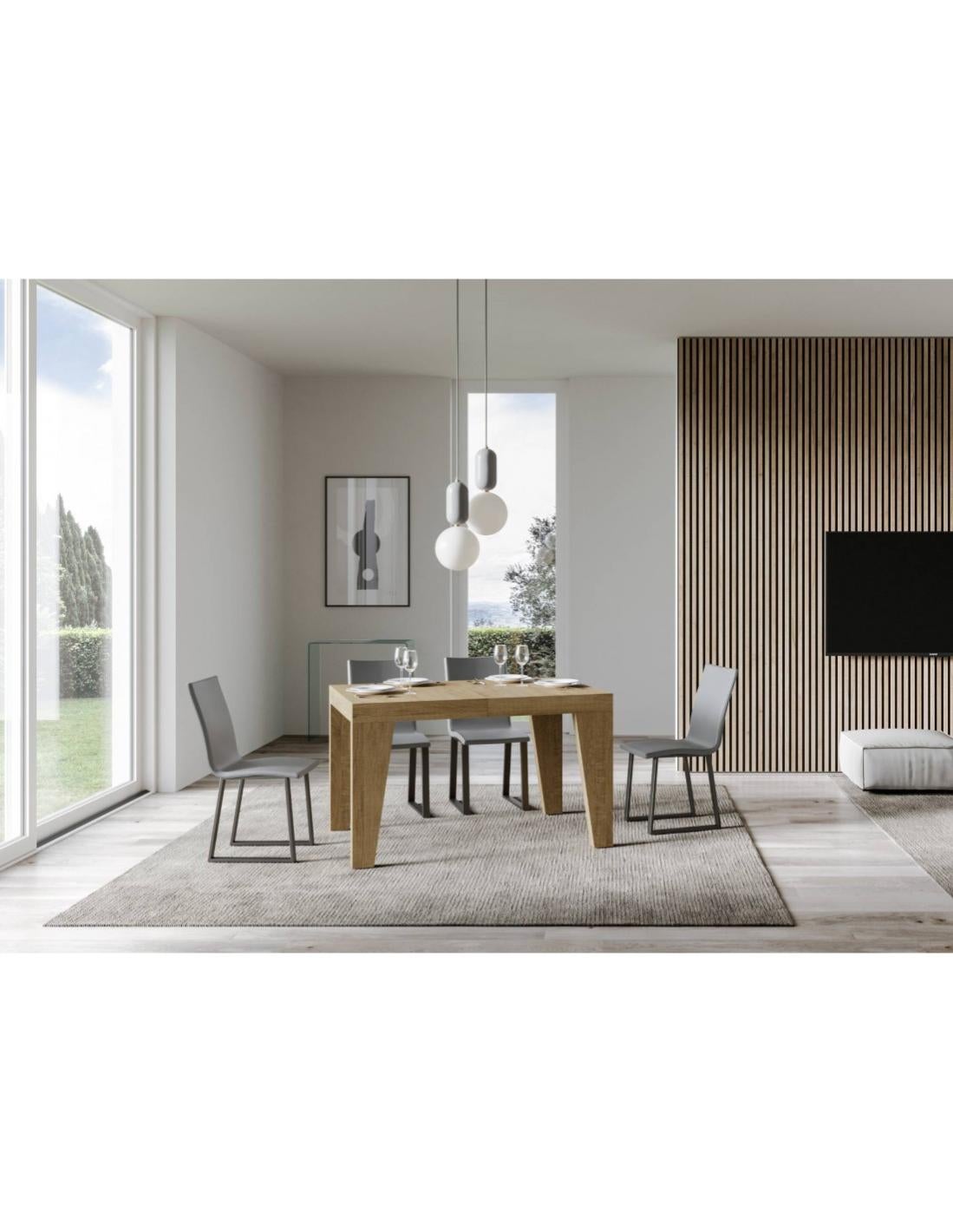Mesa Extensible Naxy Roble Natural 90x130 Extendida 390 | Leroy Merlin