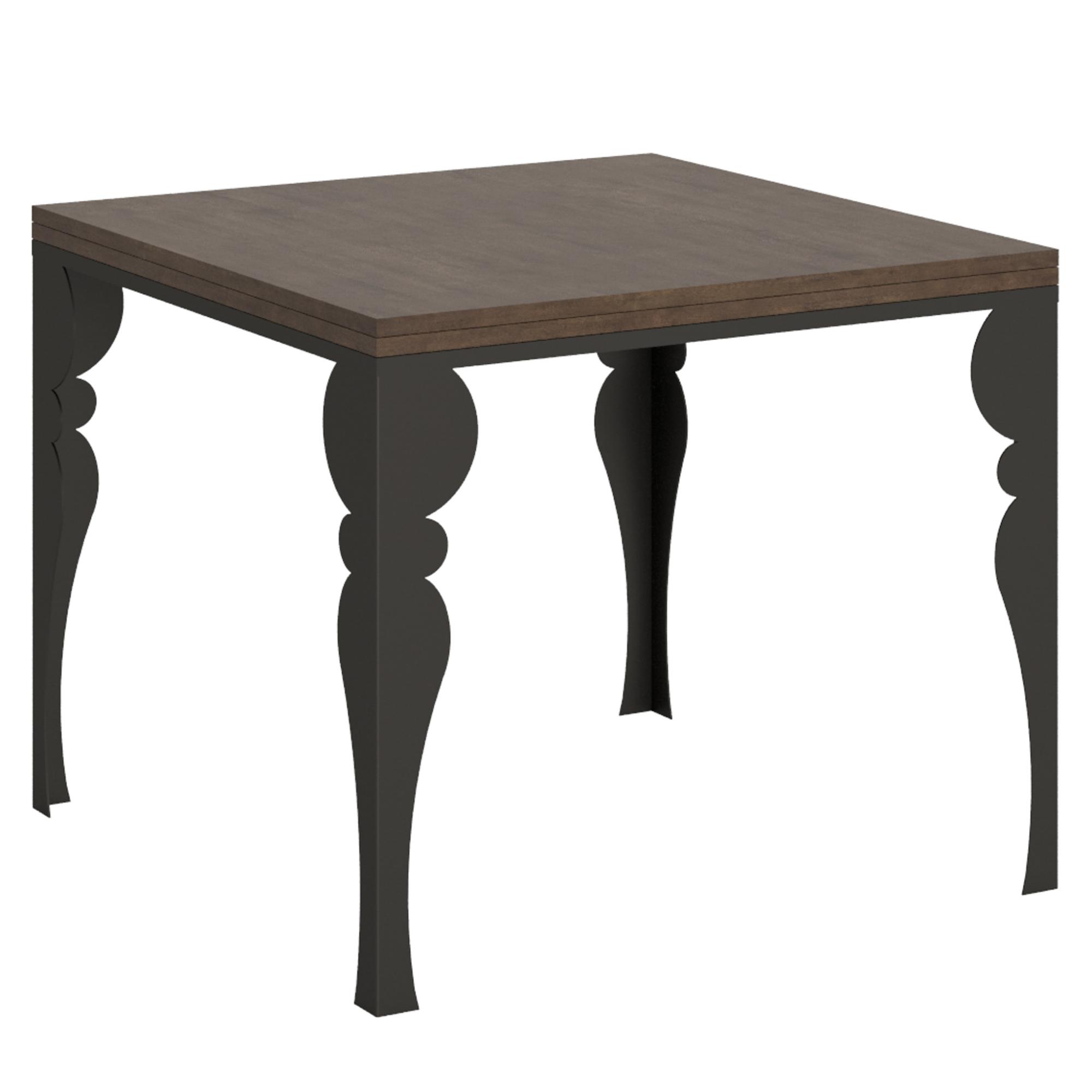 Tavolo apribile 90x90/180 cm Paxon Libra Noce telaio Antracite | Leroy ...