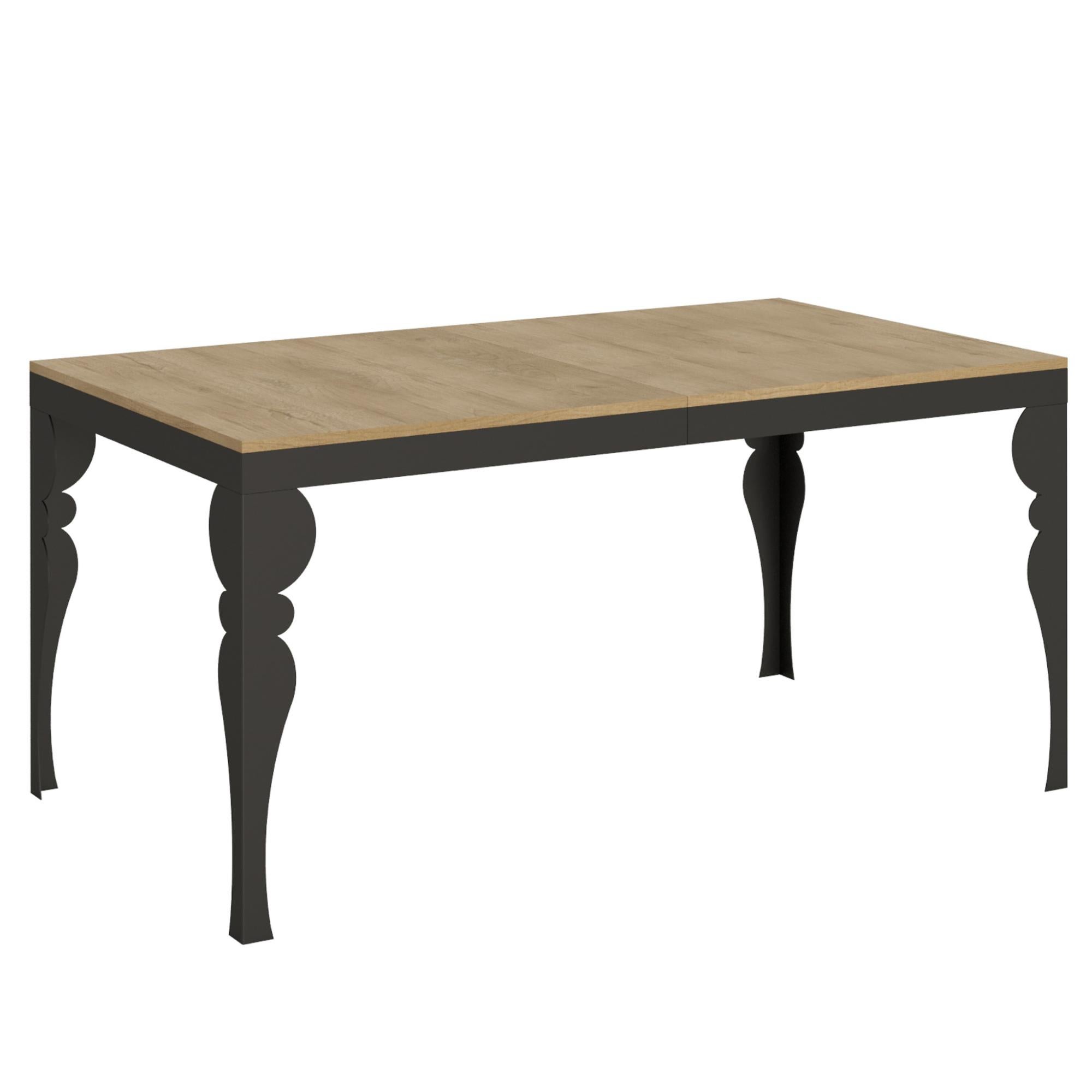 Table extensible 90x160/420 cm Paxon Evolution Chêne Nature cadre Anthracite | Leroy Merlin