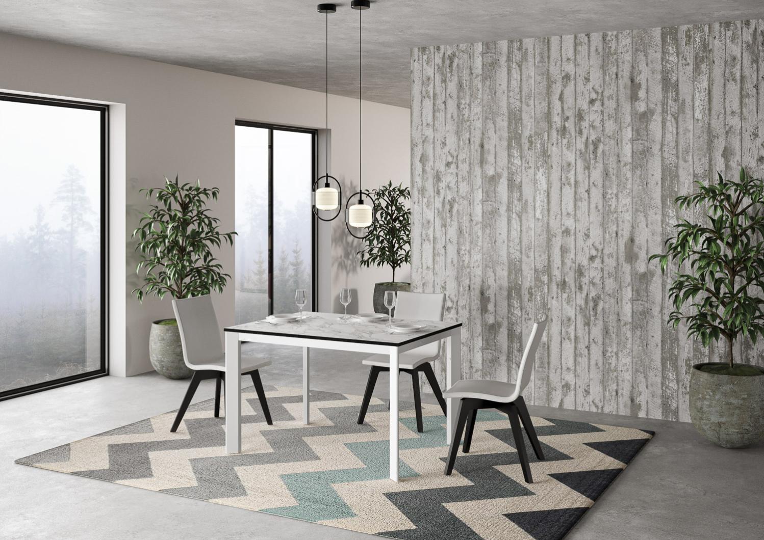 Tavolo Akiva Marmo Calacatta 90x120 + allunga cm 50 telaio Bianco ITAMOBY | Leroy Merlin