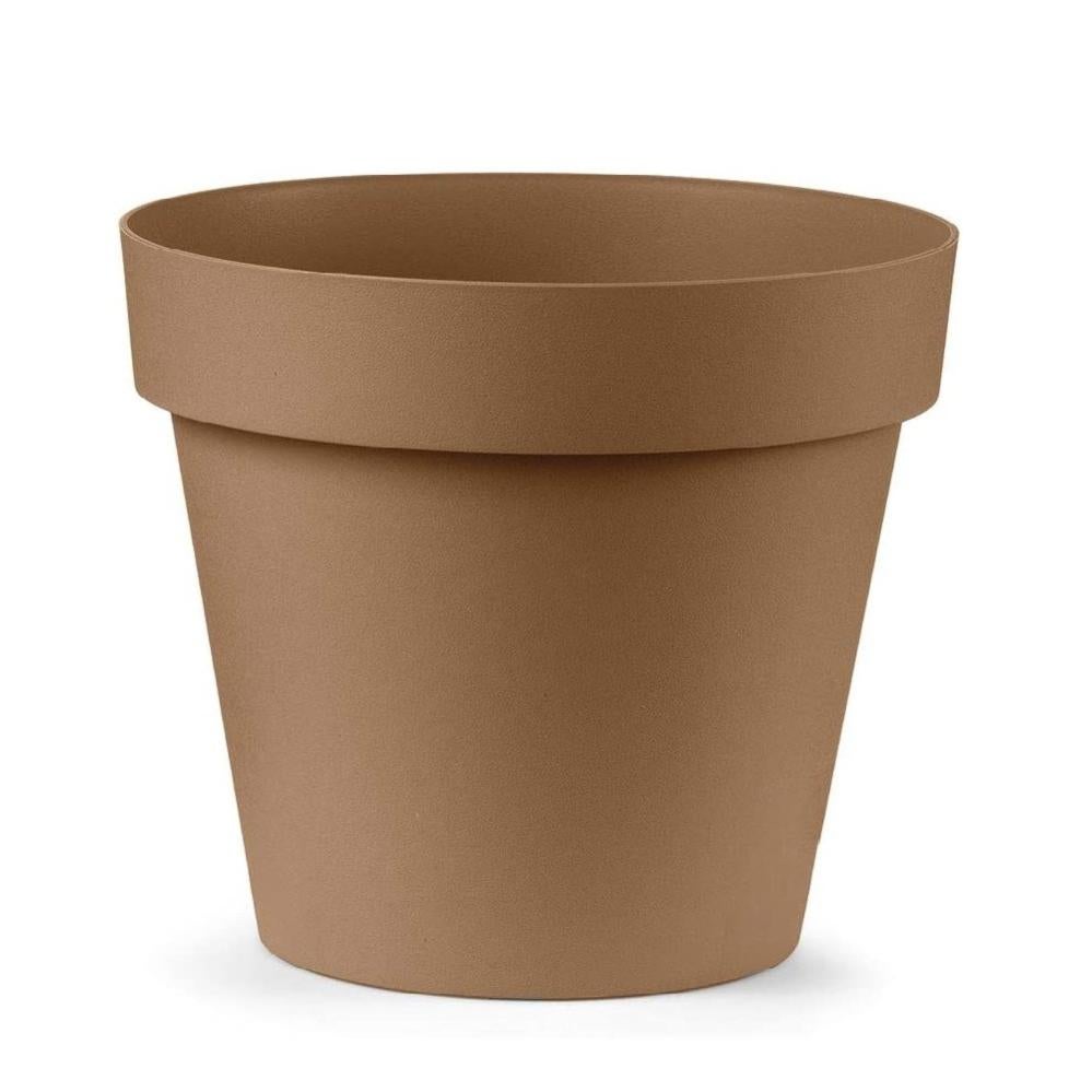 VASO fioriera CLEO tondo in plastica CON RUOTE 40cm Veca colore TERRA ...