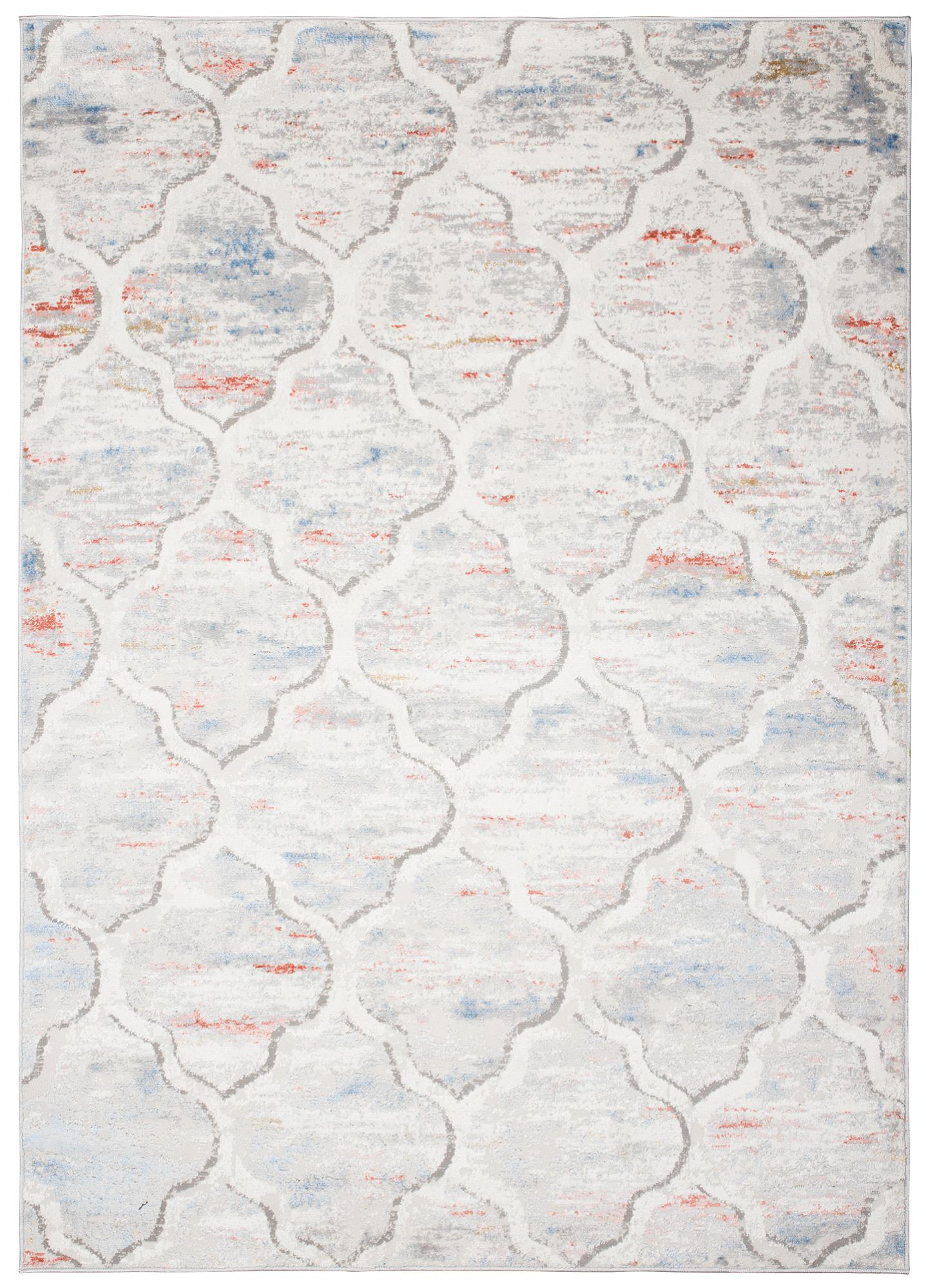 TAPISO Valley Tappeto Soggiorno Camera da Letto Crema Blu Salmone ...