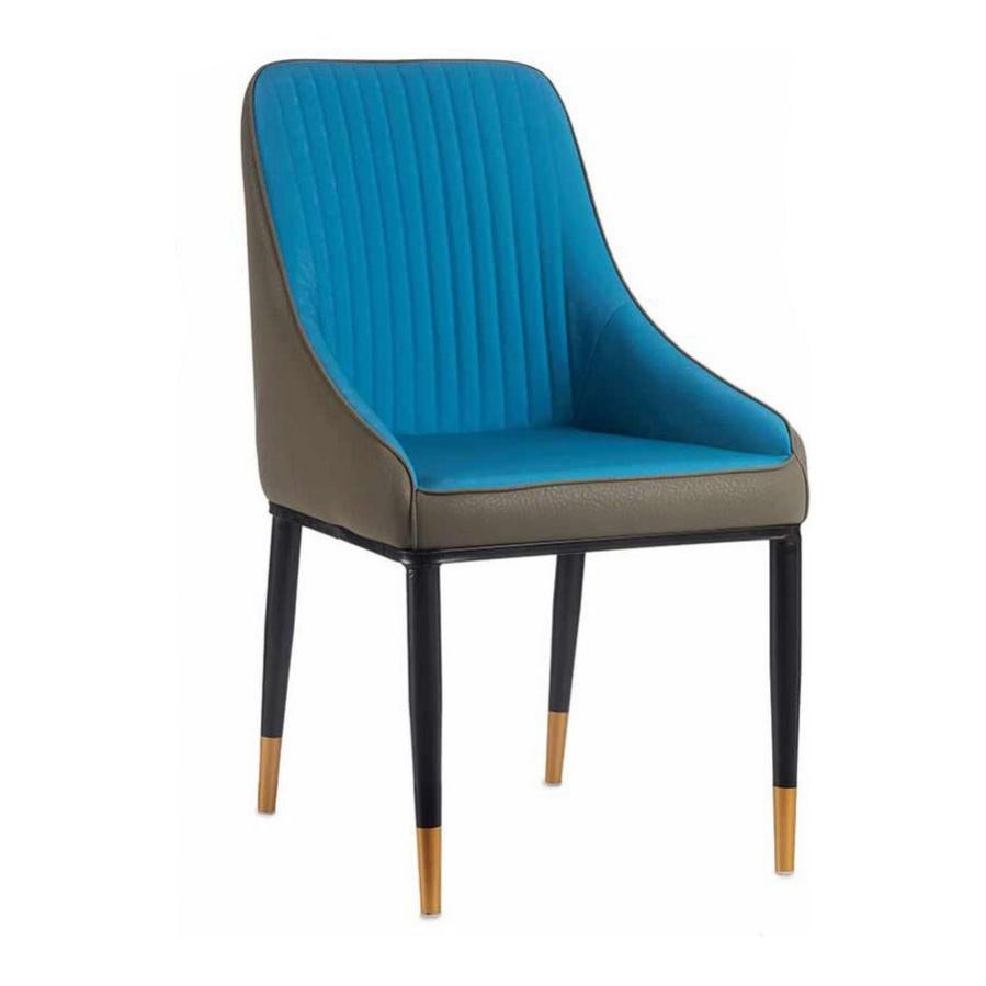 Fauteuil Rayures Bleu Cuir Synthétique Acier (51 x 92 x 65 cm) (51 x 92 ...
