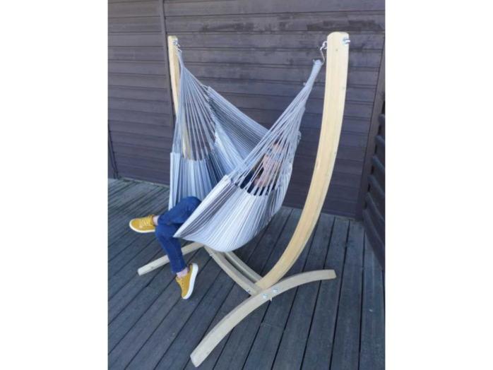 Hamac chaise XXL avec support Paquito 3 Gris | Leroy Merlin