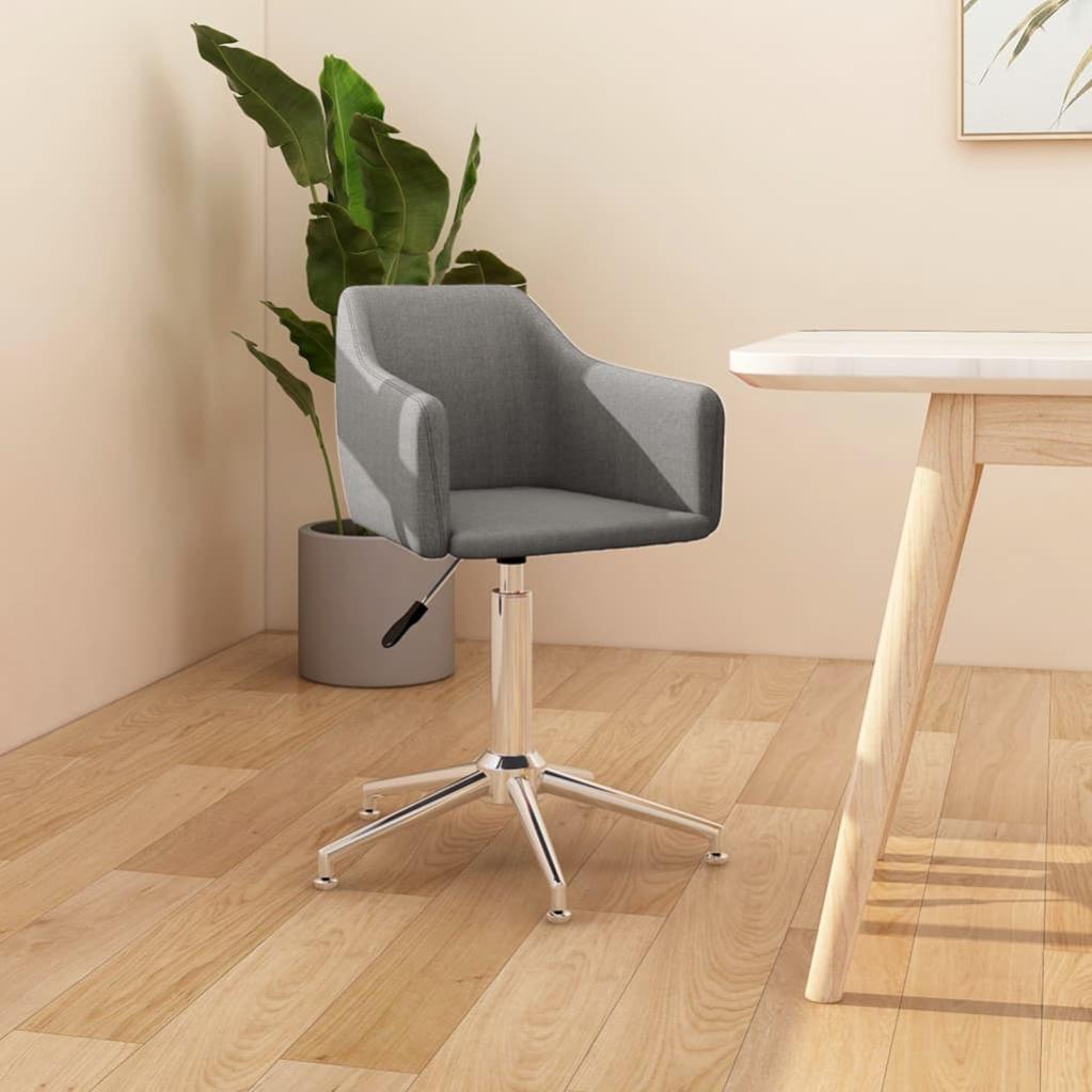 Chaise pivotante de bureau Gris clair Tissu vidaXL | Leroy Merlin