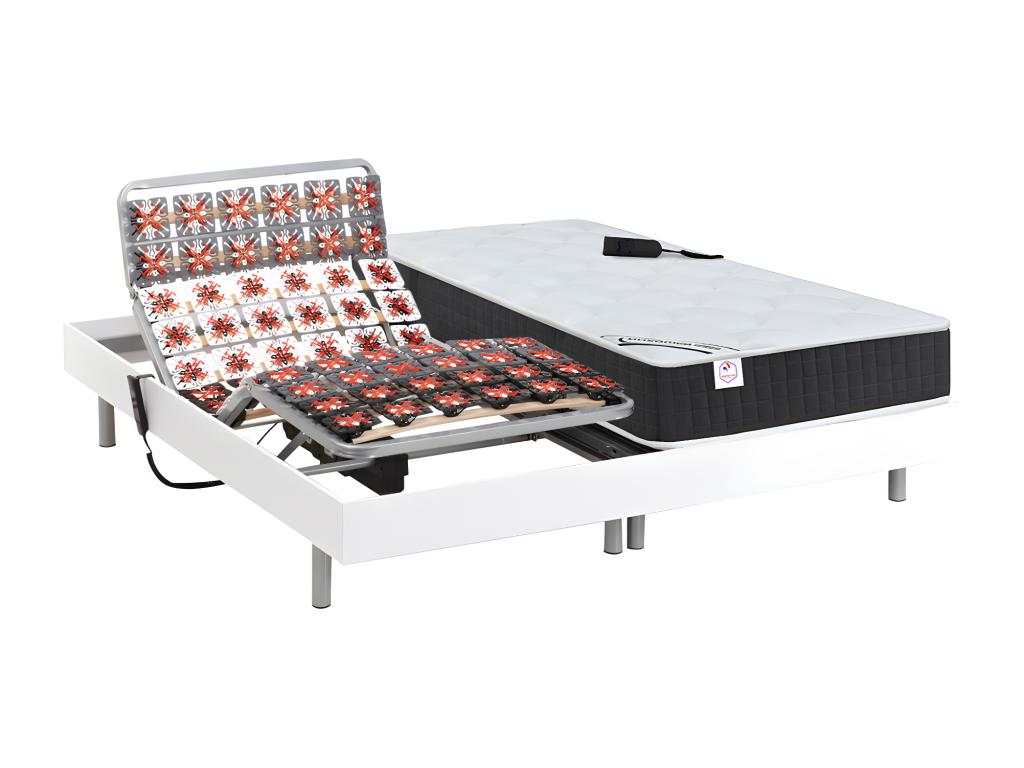 Letto elettrico relax sole sospensioni materasso molle insacchettate e memory - motori OKIN - 2 ...