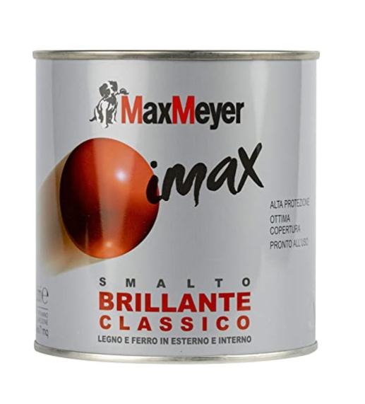 MAXMEYER - 500ml - SMALTO A SOLVENTE SINTETICO BRILLANTE PER FERRO E LEGNO - COLORE TURCHESE ...