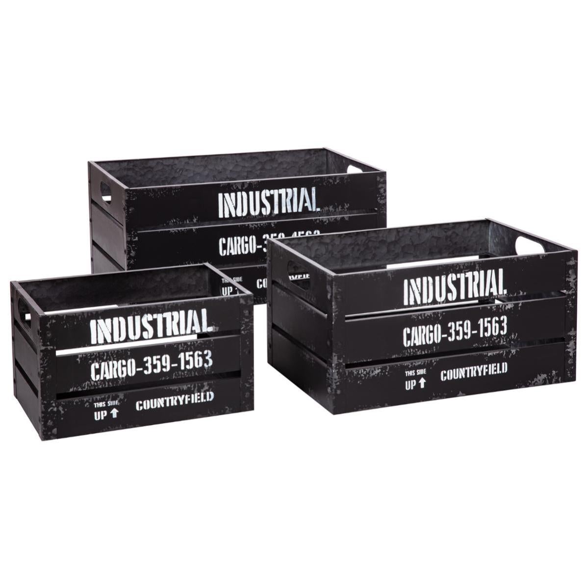 Lot de 3 Cagettes Noir - Atmosphera | Leroy Merlin