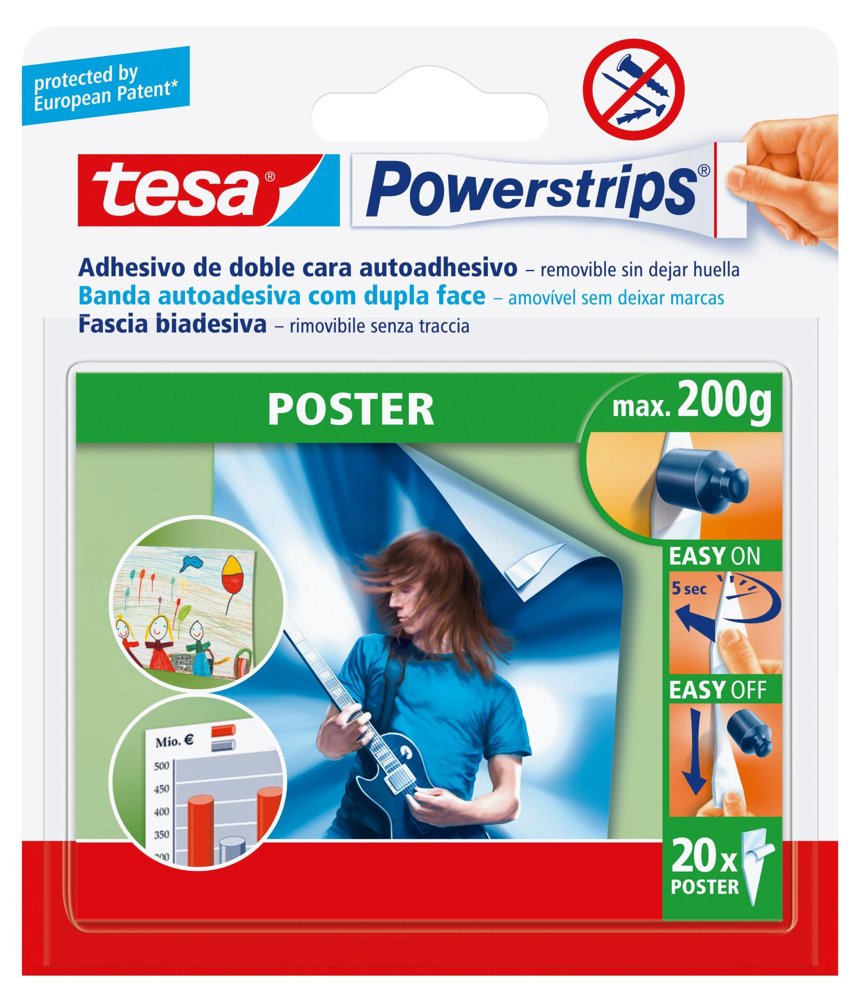 15 cf di tesa powerstrips 20 strisce biadesive poster | Leroy Merlin